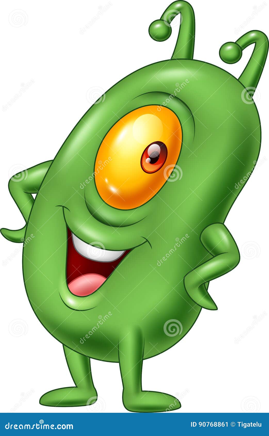 Green Plankton With A Translucent Body. Vector Illustration On White ...