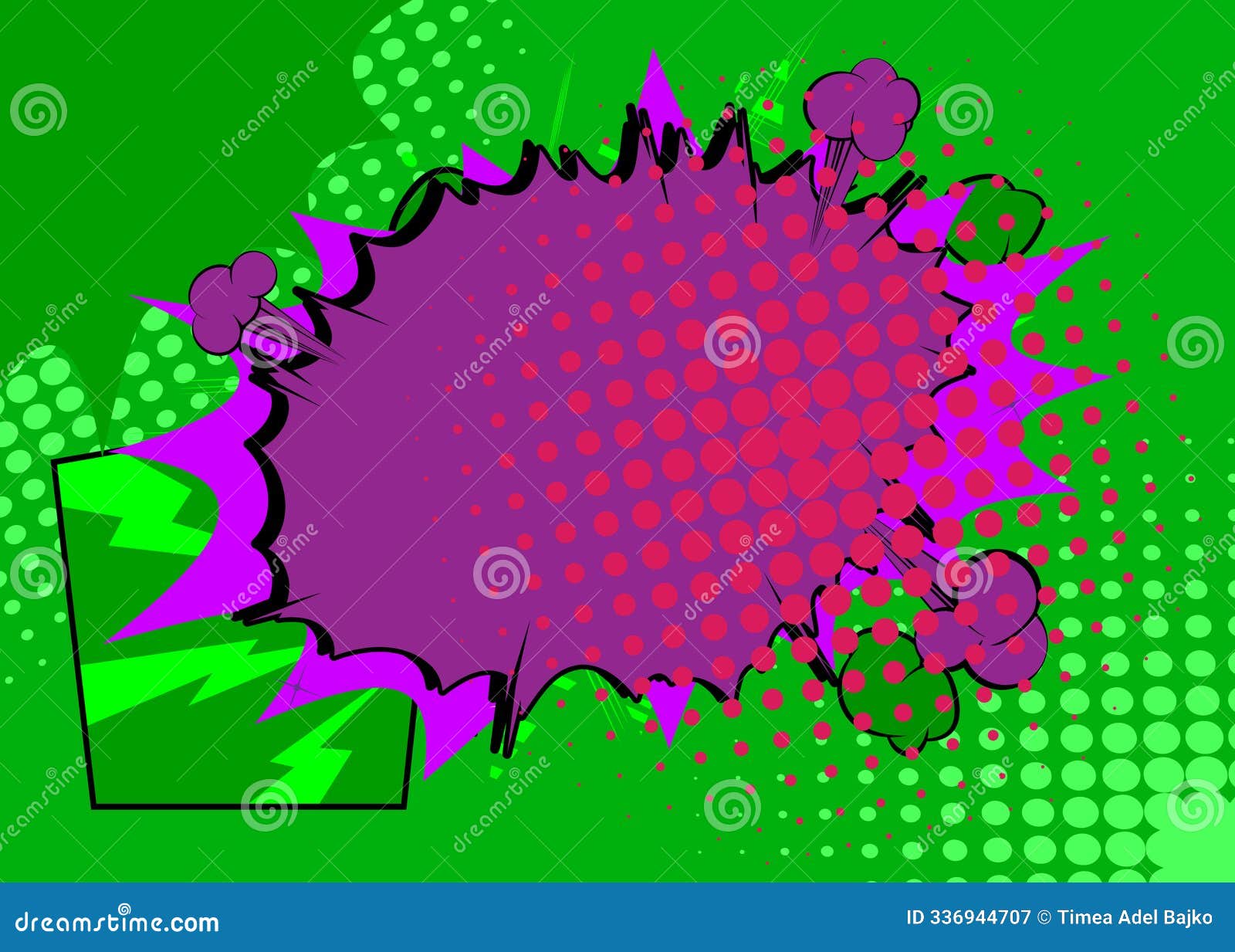 Cartoon Green and Purple Background, Comic Book Abstract Backdrop ...