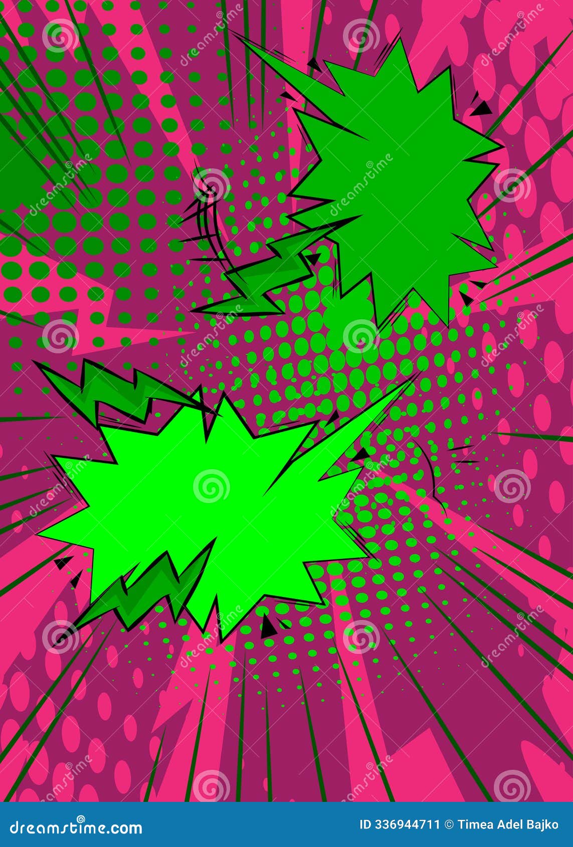 Cartoon Green and Purple Background, Comic Book Abstract Backdrop ...