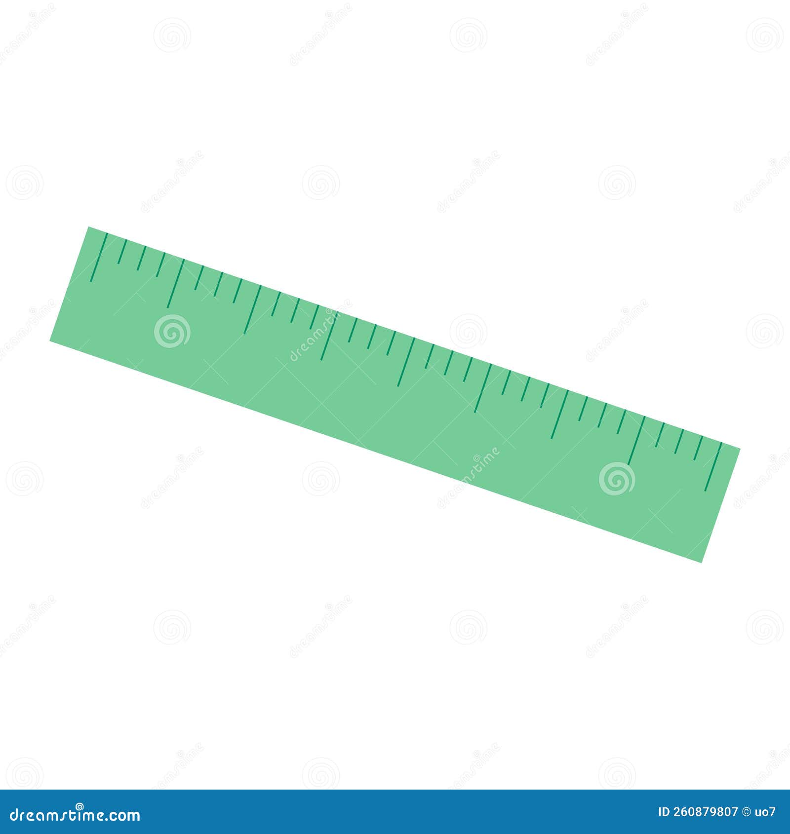 Cartoon Green Ruler. Flat Design Stationery Stock Vector - Illustration ...