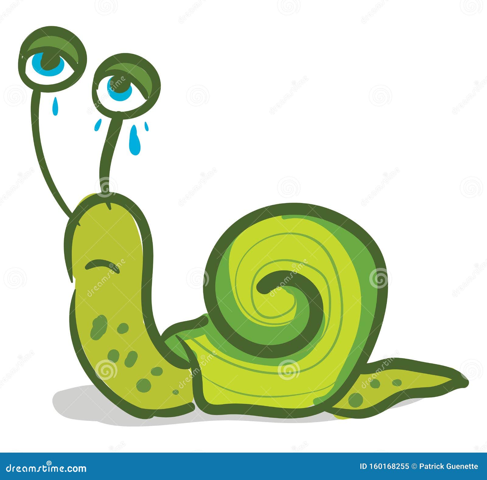 Sad Crying Snail, Vector Sticker | CartoonDealer.com #219696902