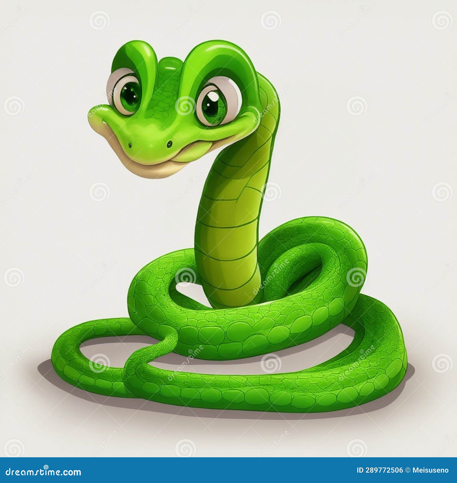 Cartoon Green Snake Illustration Stock Illustration - Illustration of ...
