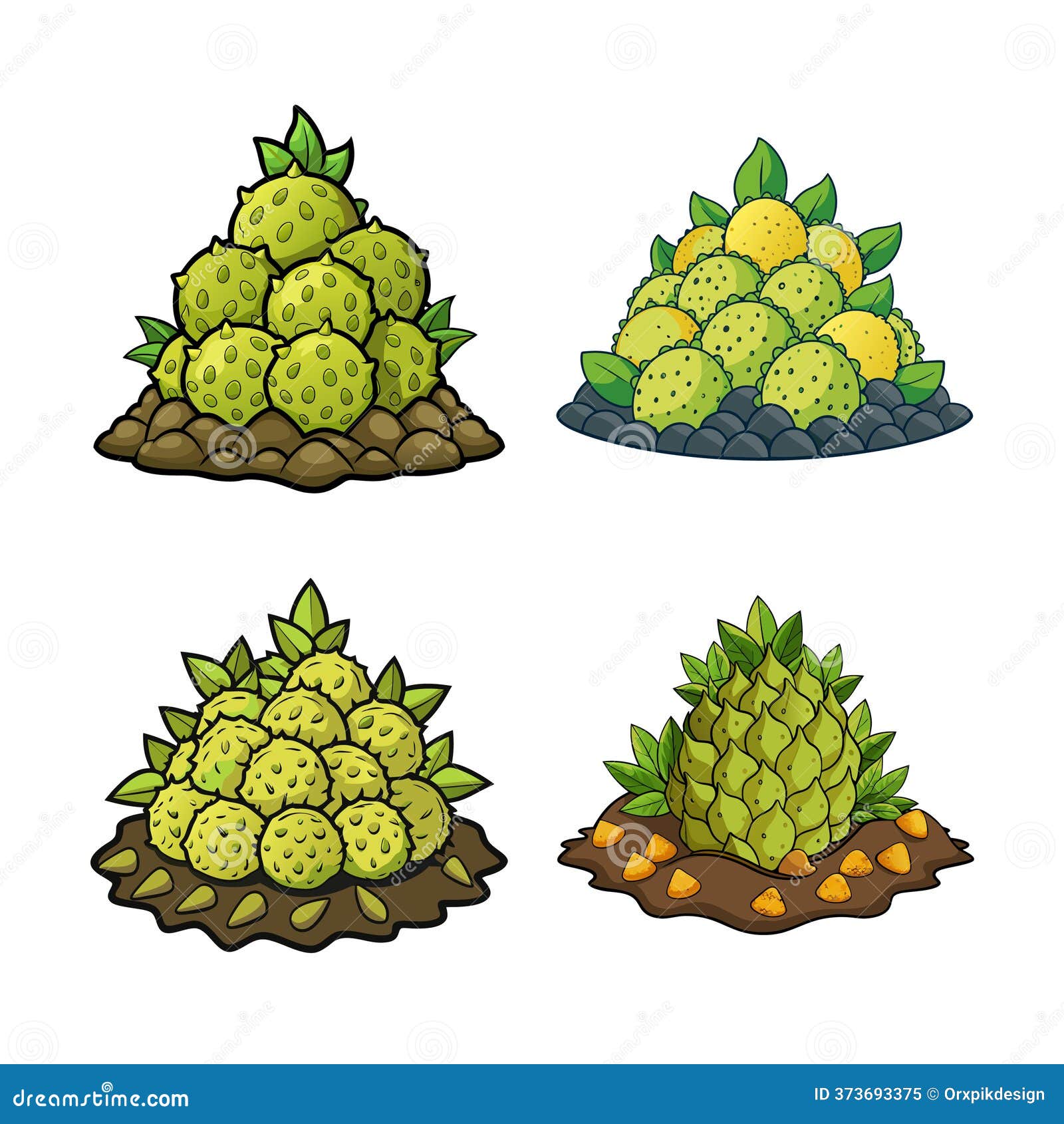 Green Spiky Seed Pods On White Background Royalty-Free Stock Photo ...