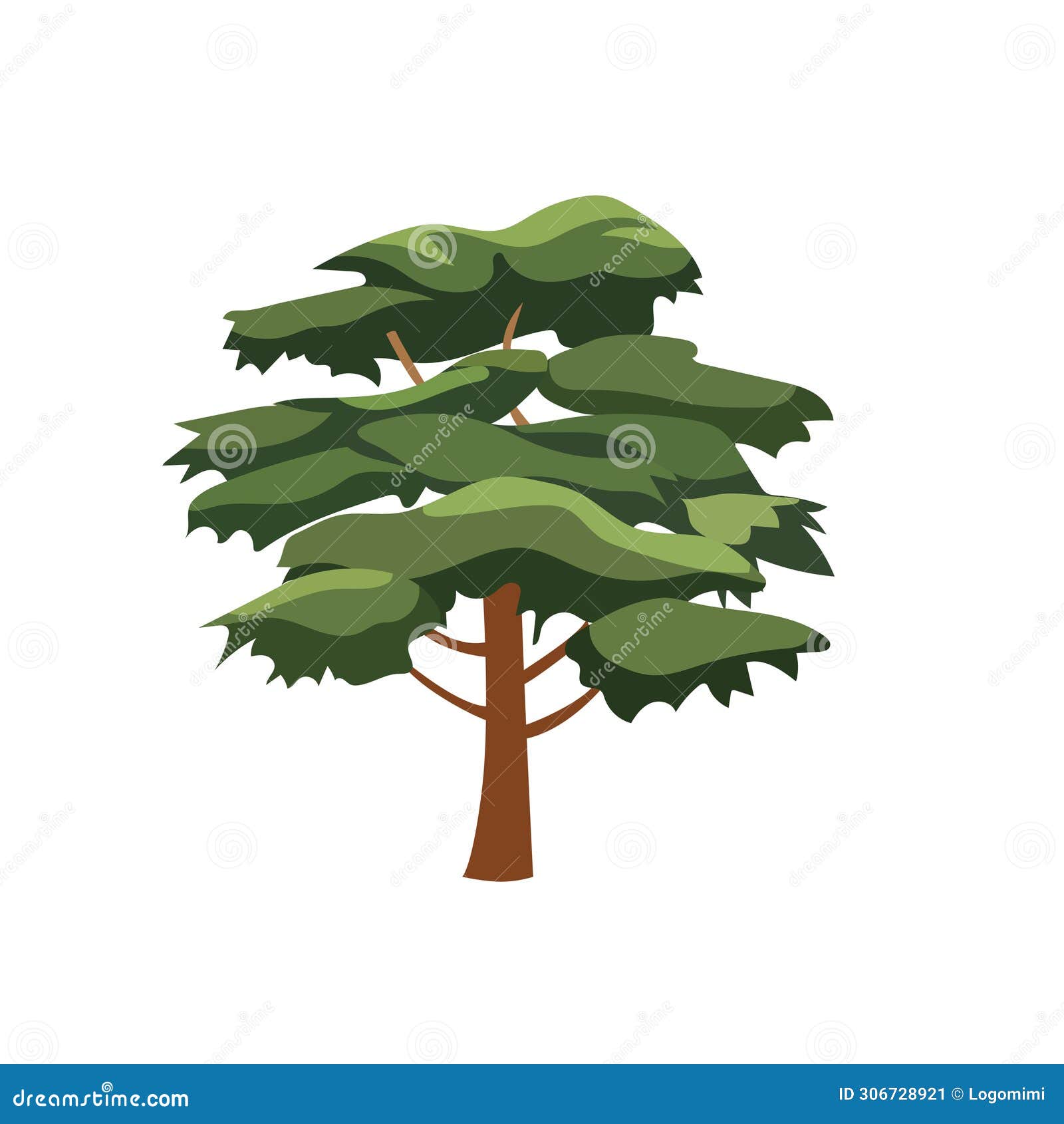 Cartoon Green Tree, Forest Nature Vector Illustration Stock Vector ...