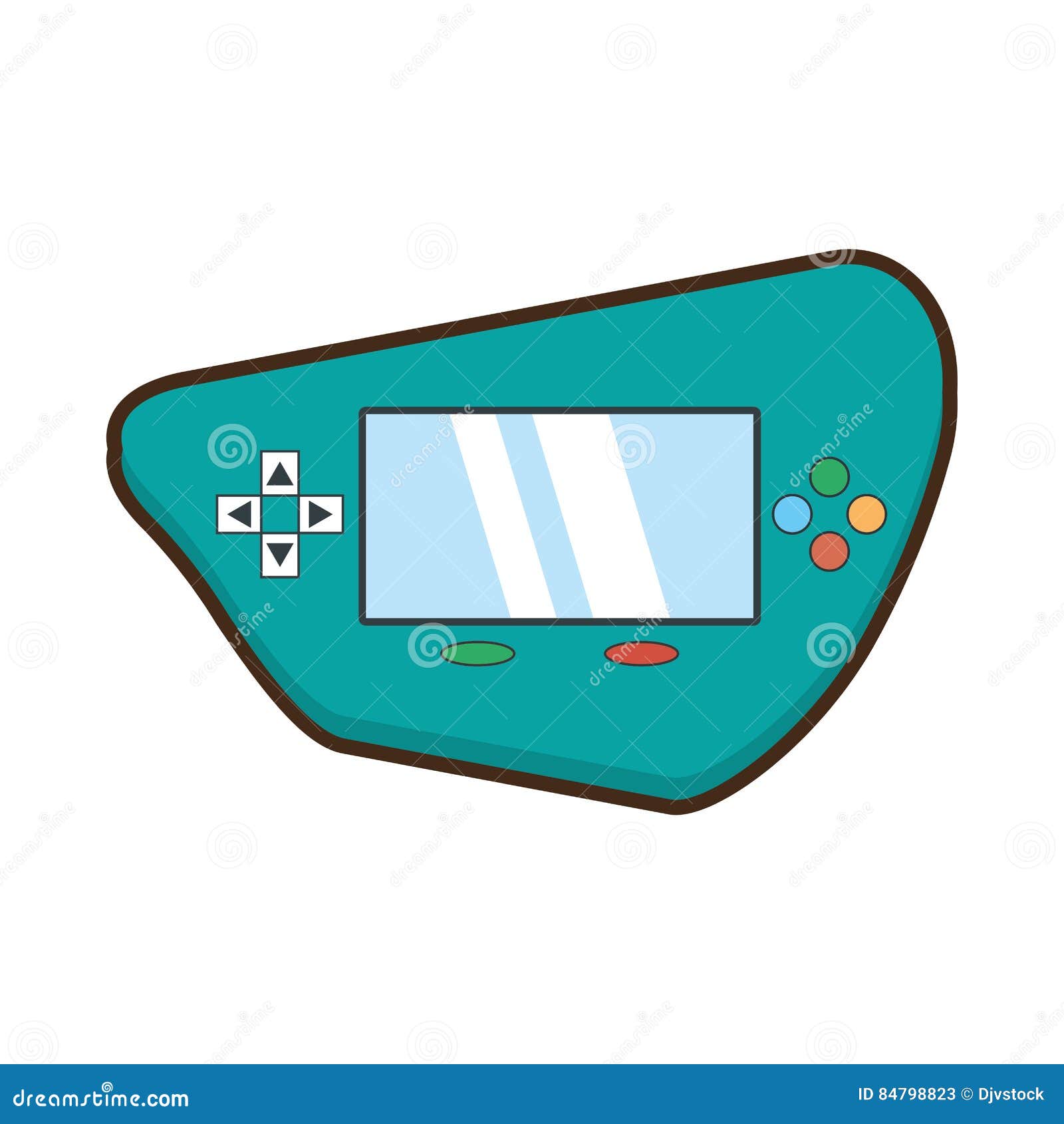 Cartoon Green Video Gamepad Portable Technology Stock Vector ...