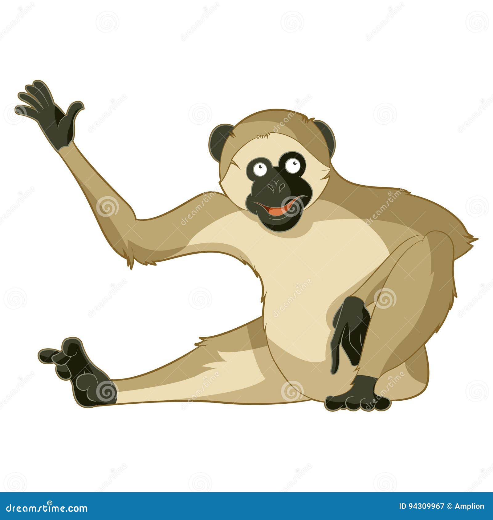 Cartoon greeting vervet stock vector. Illustration of beautiful - 94309967