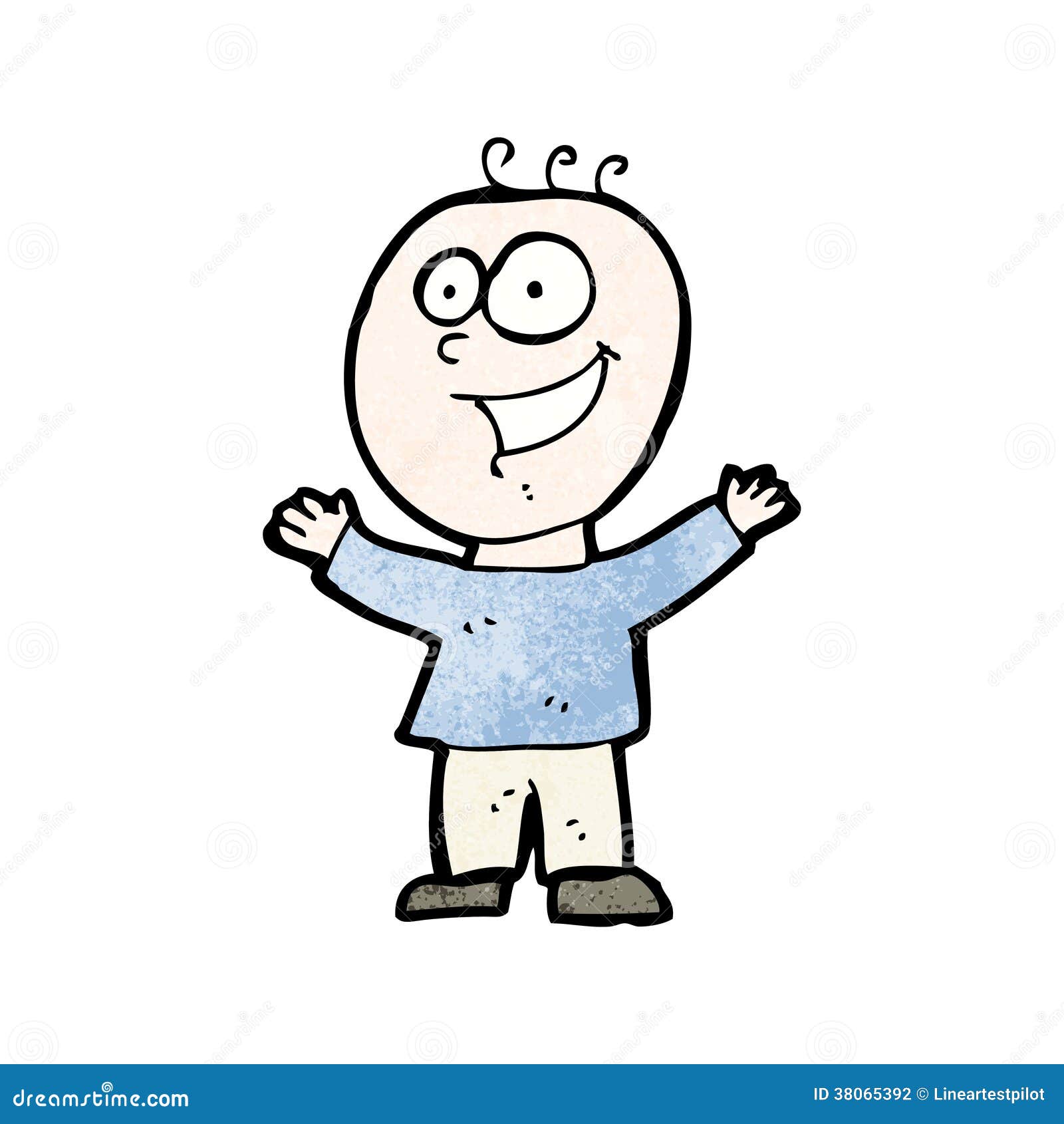 Cartoon Grinning Doodle Man Stock Vector - Illustration of grunge, male ...