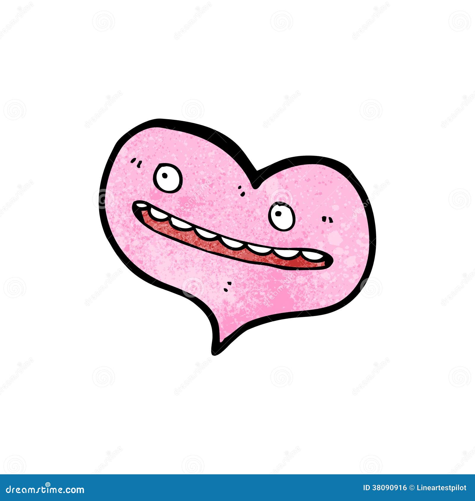 Cartoon grinning heart stock vector. Illustration of texture - 38090916