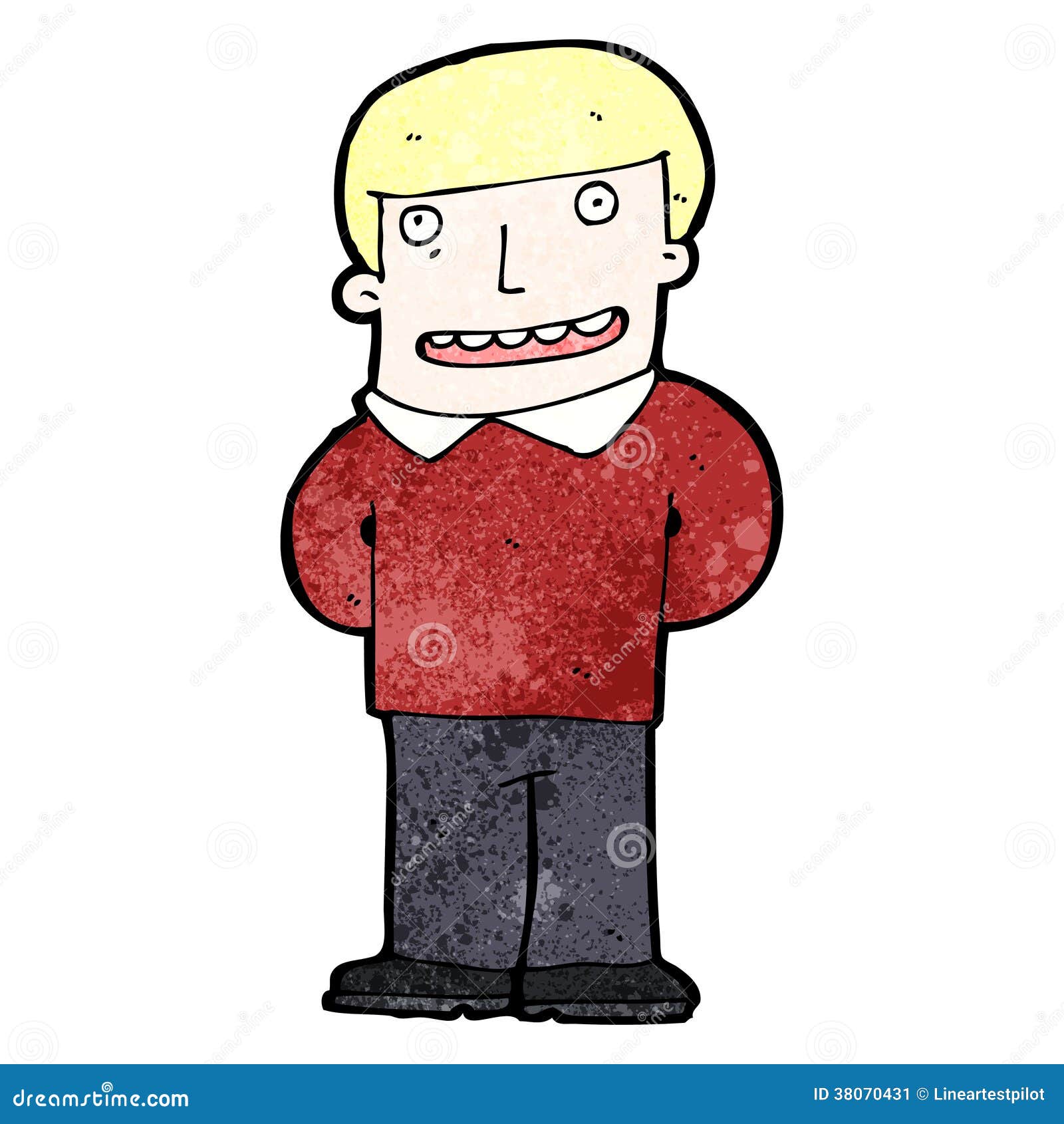 Cartoon grinning man stock vector. Illustration of cartoon - 38070431