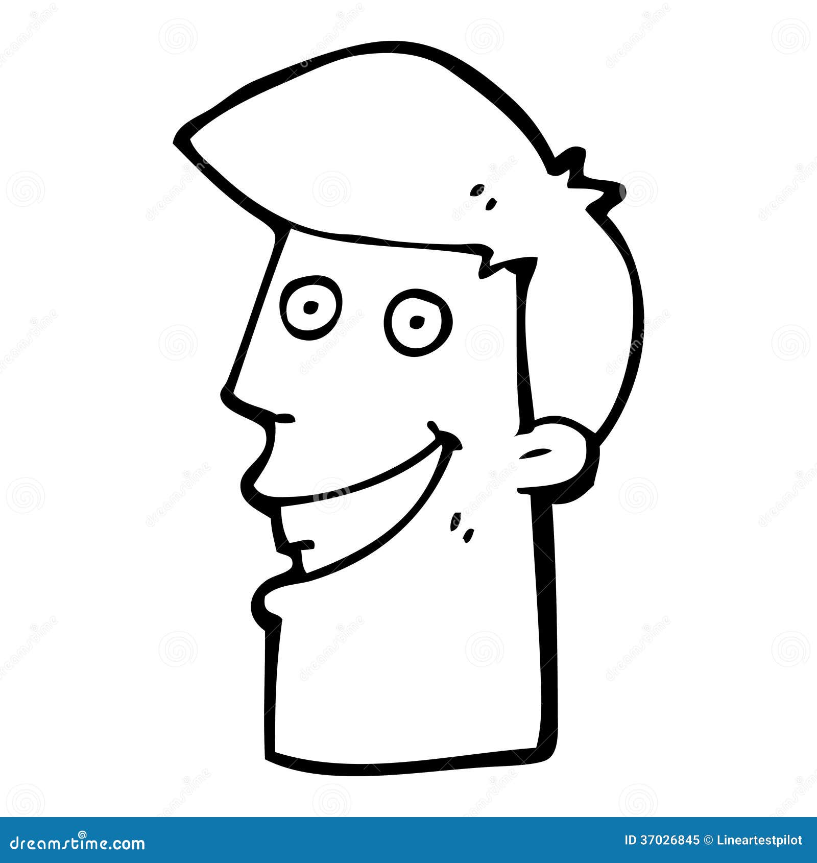 Cartoon grinning man stock illustration. Illustration of doodle - 37026845