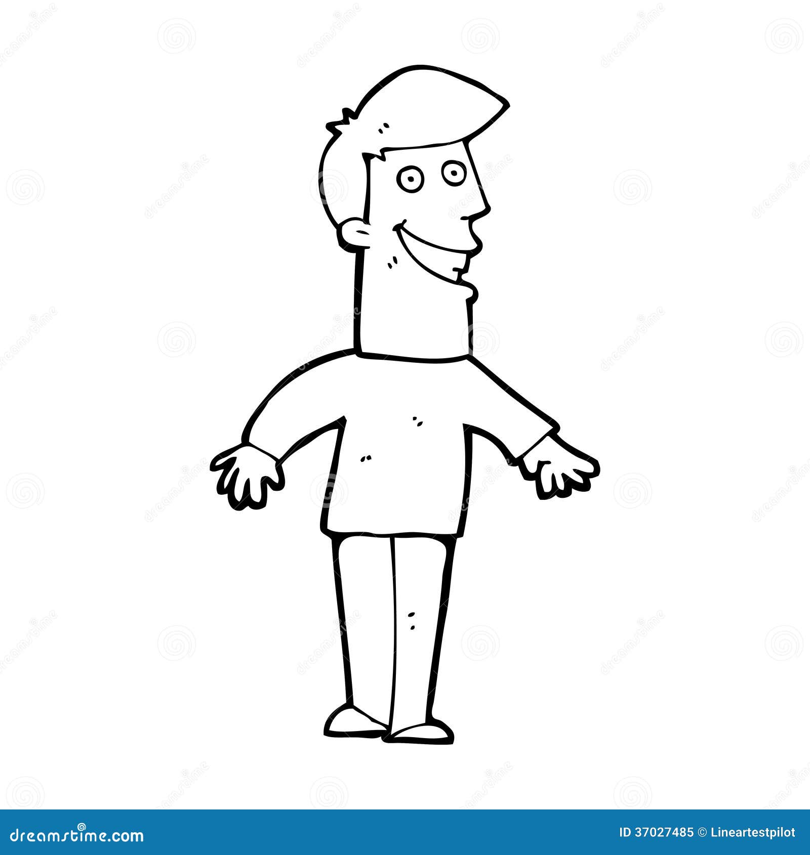 Cartoon grinning man stock illustration. Illustration of retro - 37027485