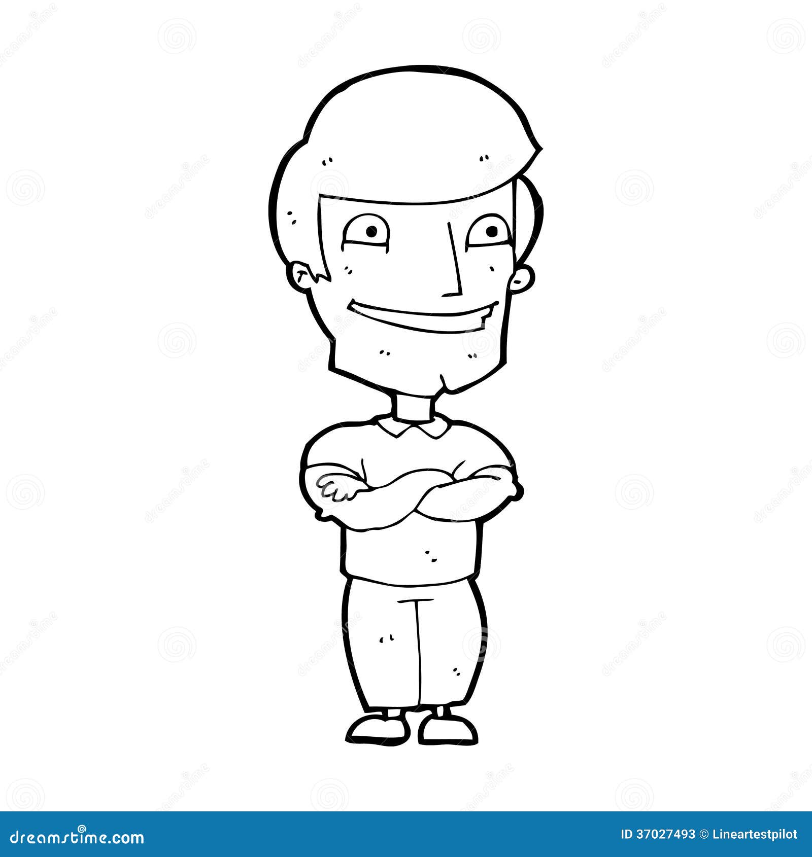 Cartoon grinning man stock illustration. Illustration of character ...