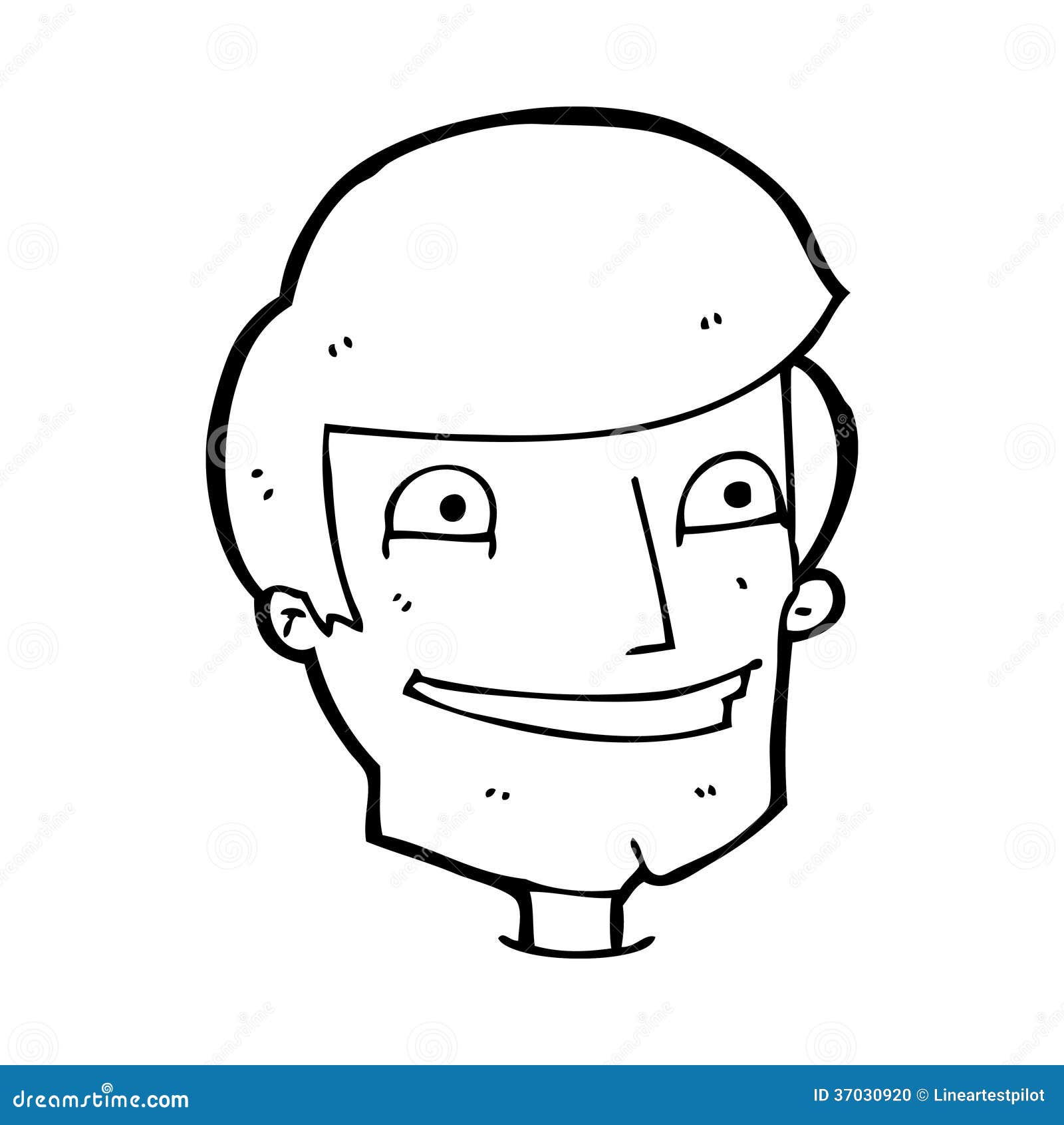 Cartoon grinning man stock illustration. Illustration of cheerful ...