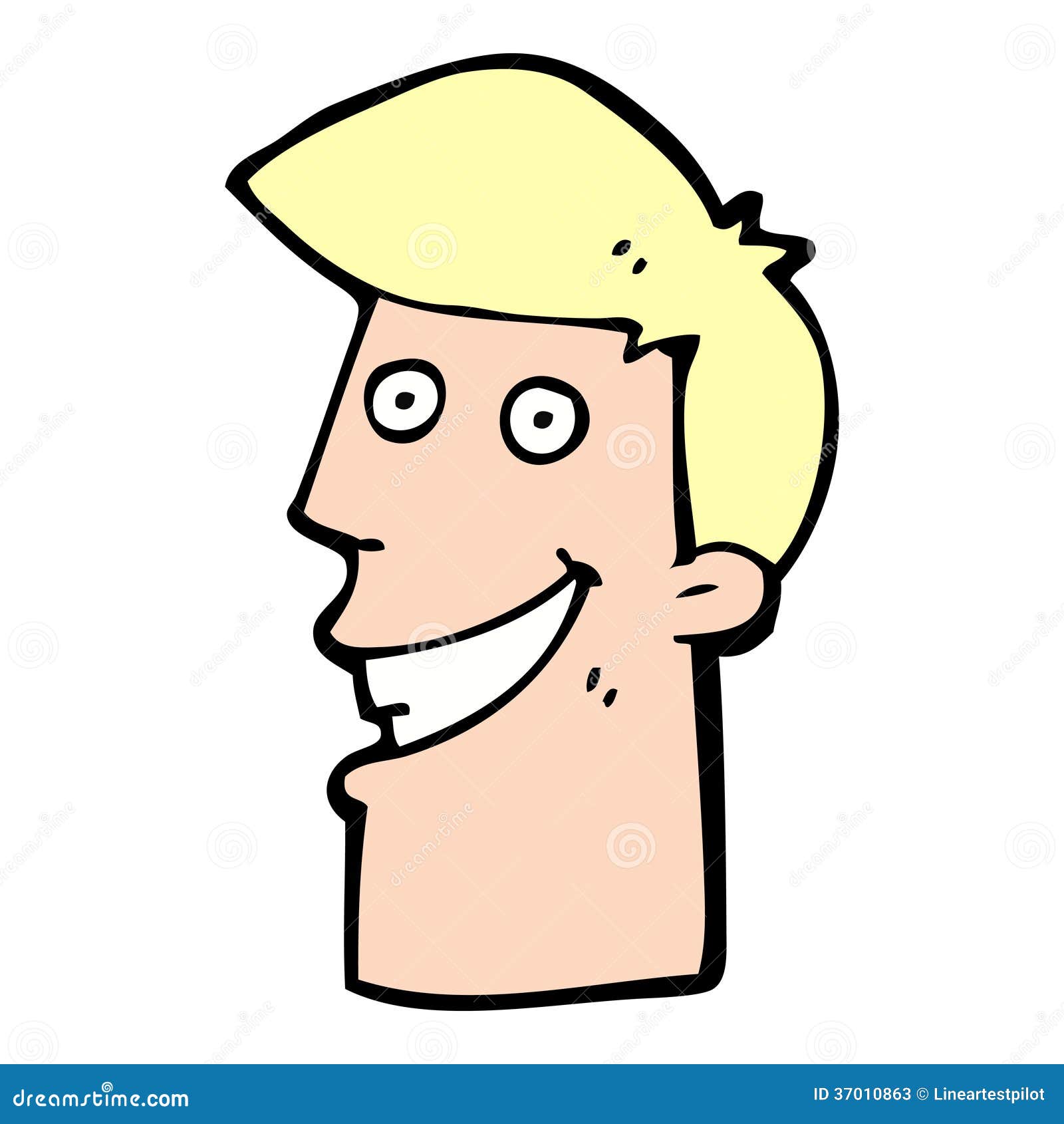 Cartoon grinning man stock illustration. Illustration of cheerful ...