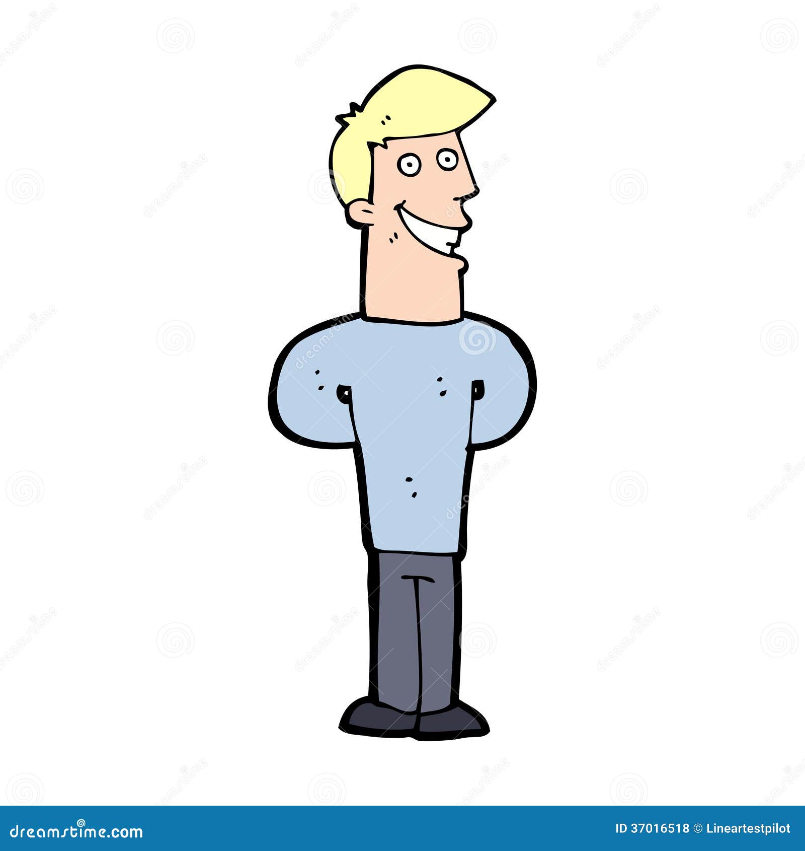 Cartoon grinning man stock vector. Illustration of simple - 37016518