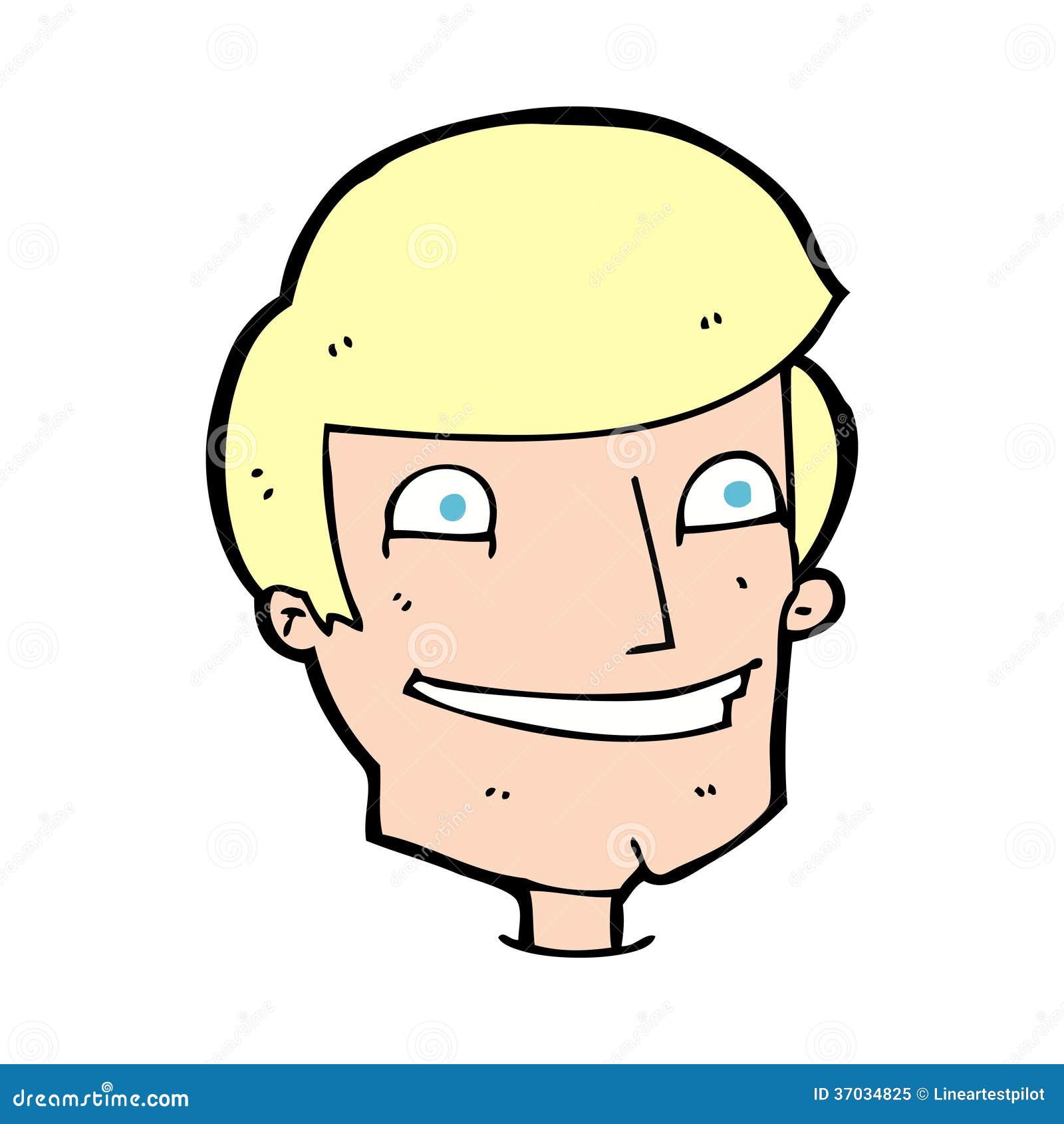 Cartoon grinning man stock vector. Illustration of cartoon - 37034825