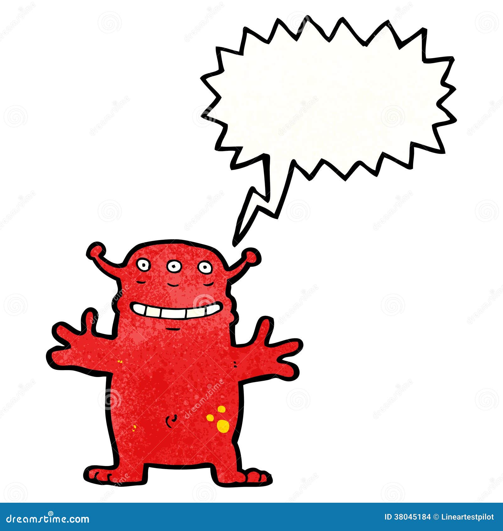 Cartoon grinning monster stock vector. Illustration of silly - 38045184