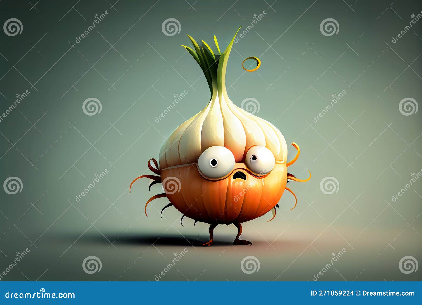 Cartoon Groene Ui Met Ogen. Generatieve Ai Stock Illustratie ...