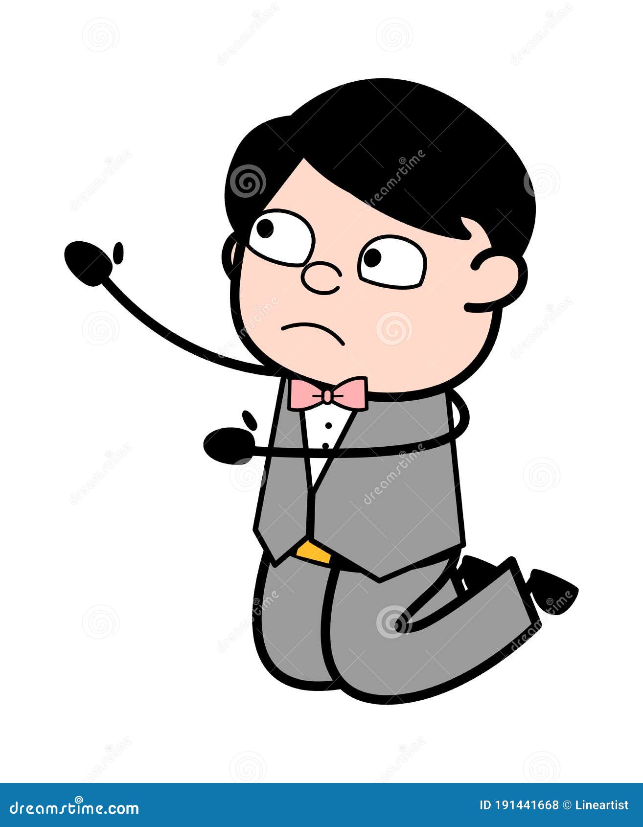 Cartoon Groom Begging stock illustration. Illustration of pleading ...