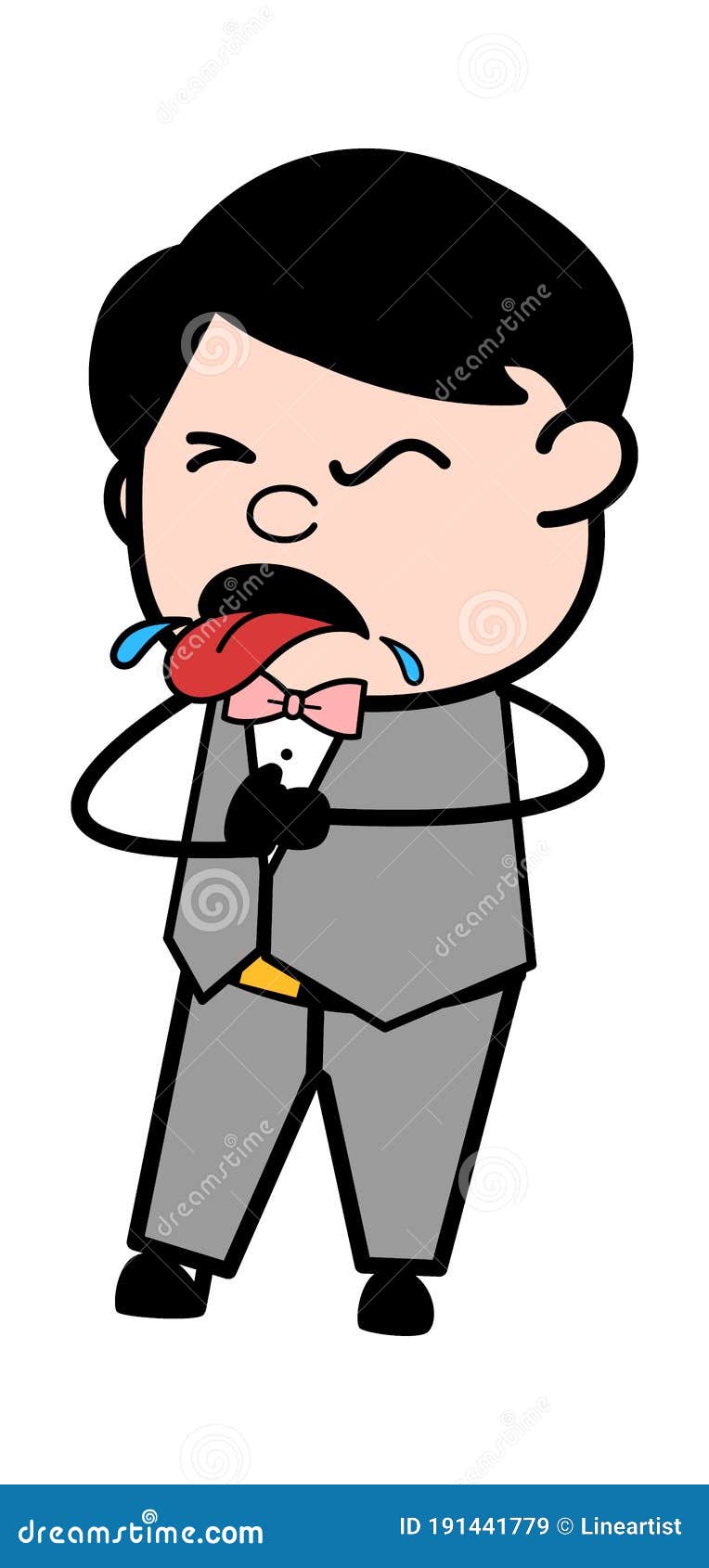 Cartoon Groom Choking stock illustration. Illustration of fashion ...