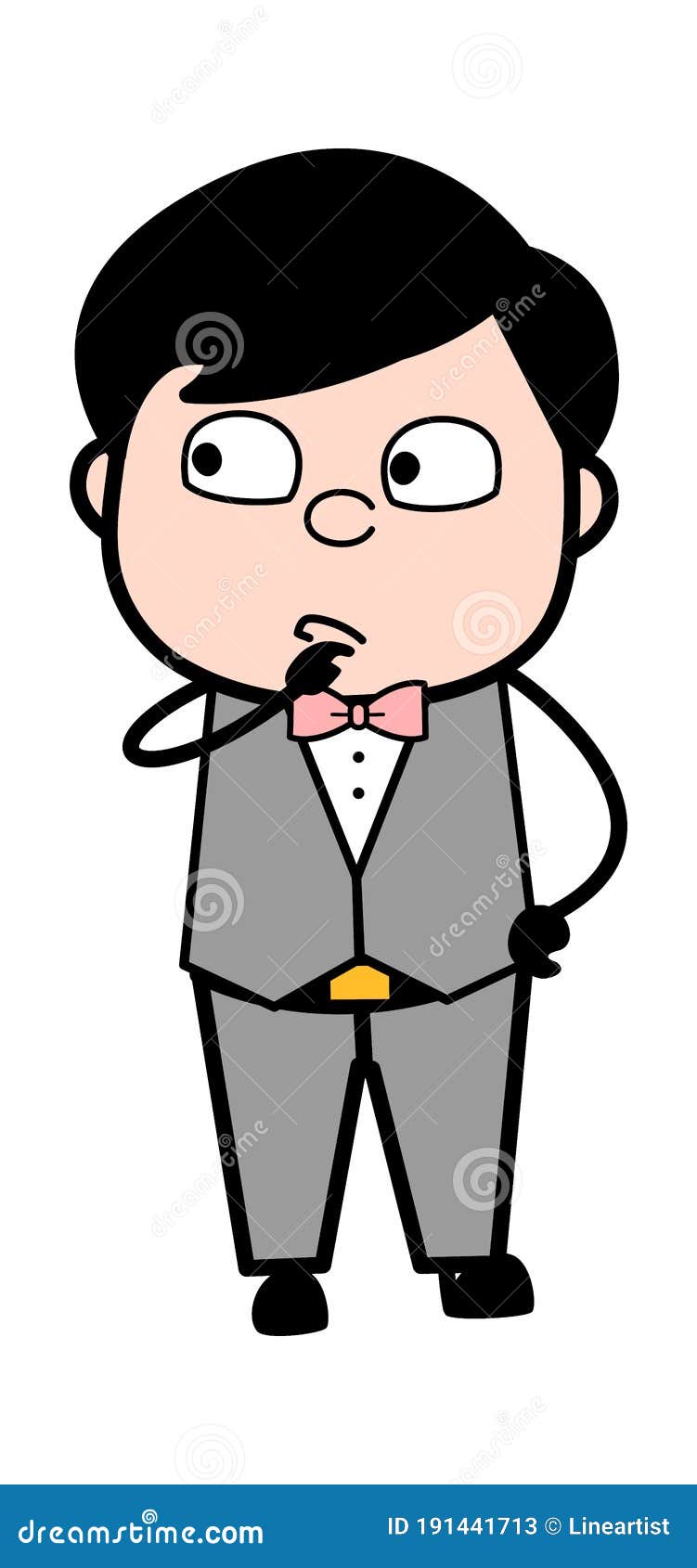 Cartoon Groom Thinking Seriously Stock Illustration - Illustration of ...