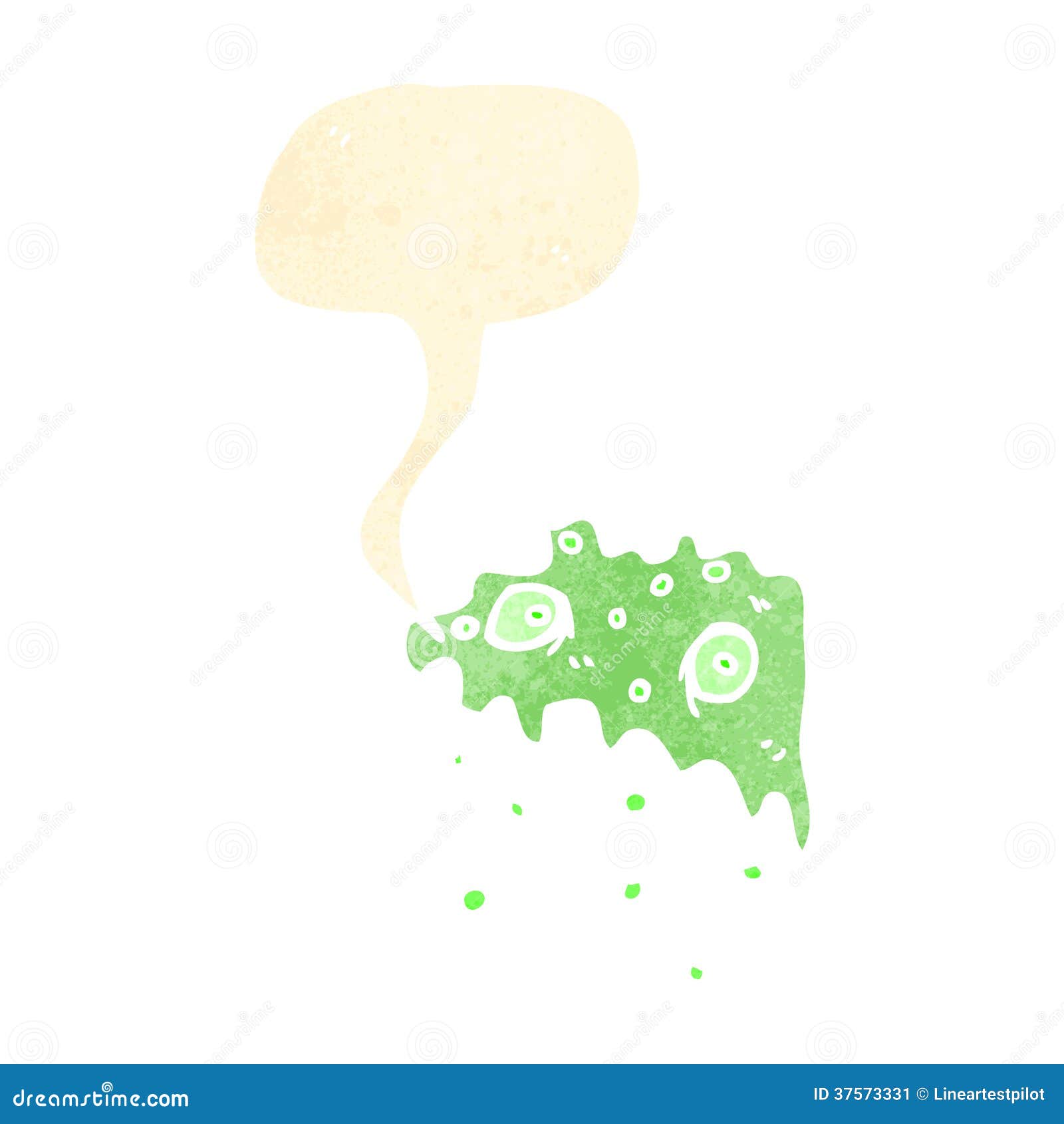 Cartoon Gross Slime Monster with Speech Bubble Stock Vector ...