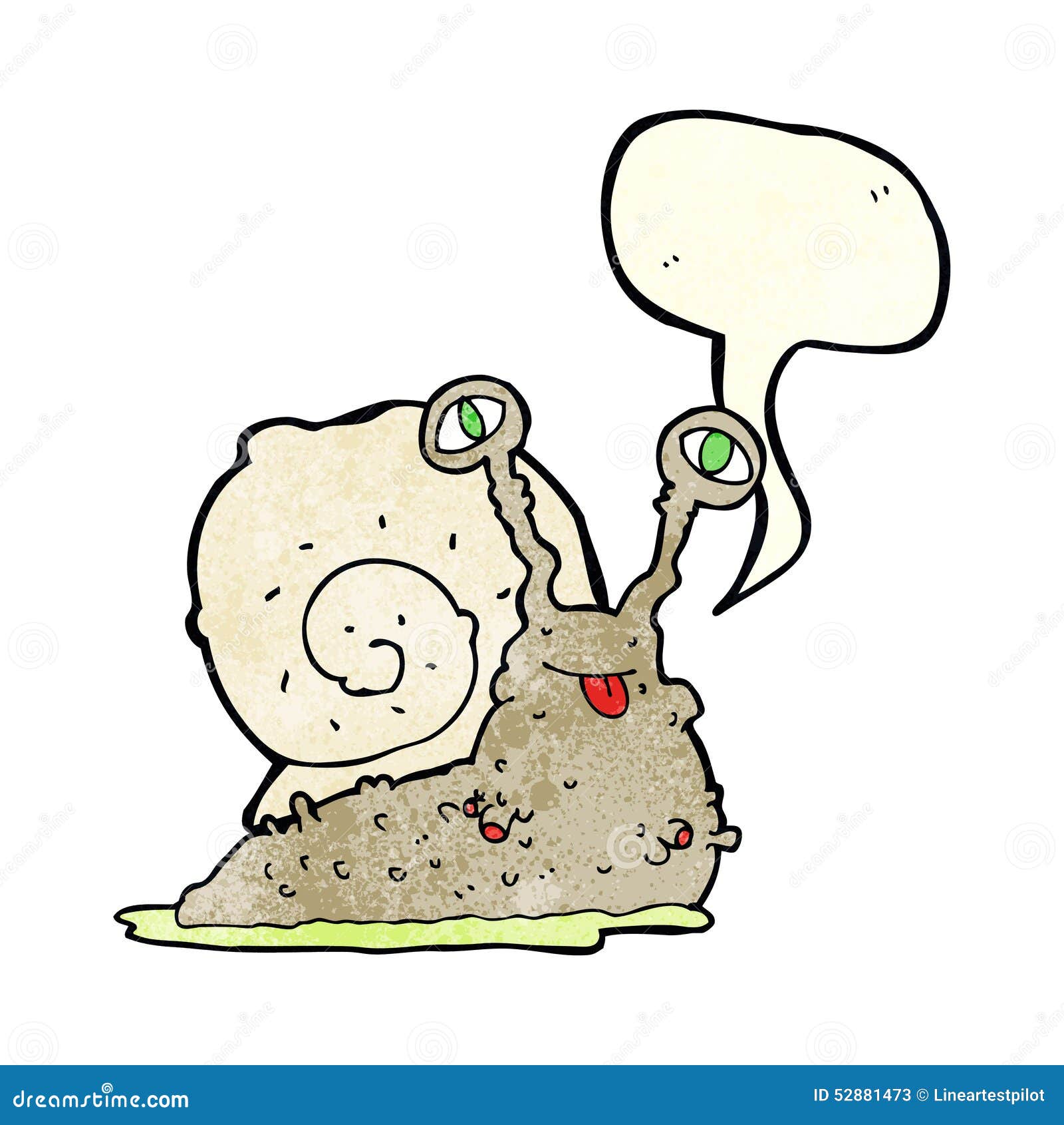 Cartoon Gross Slug with Speech Bubble Stock Illustration - Illustration ...