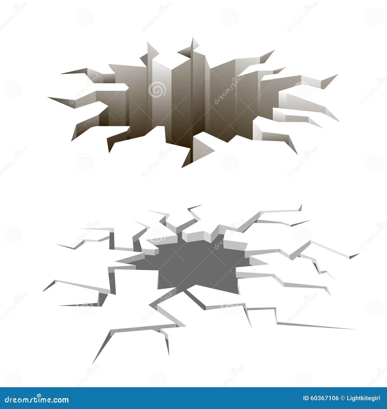 Cartoon Ground Cracks Vector Set. Earthquake Stock Vector ...
