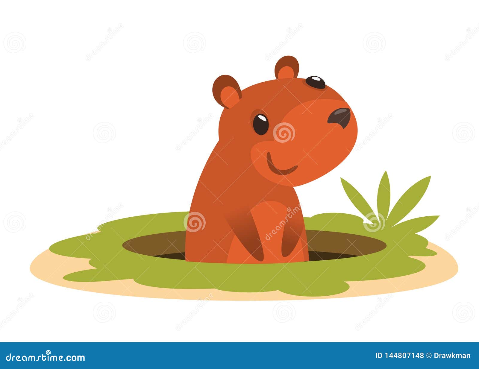 Cartoon Groundhog Day Character Illustration. Stock Vector ...