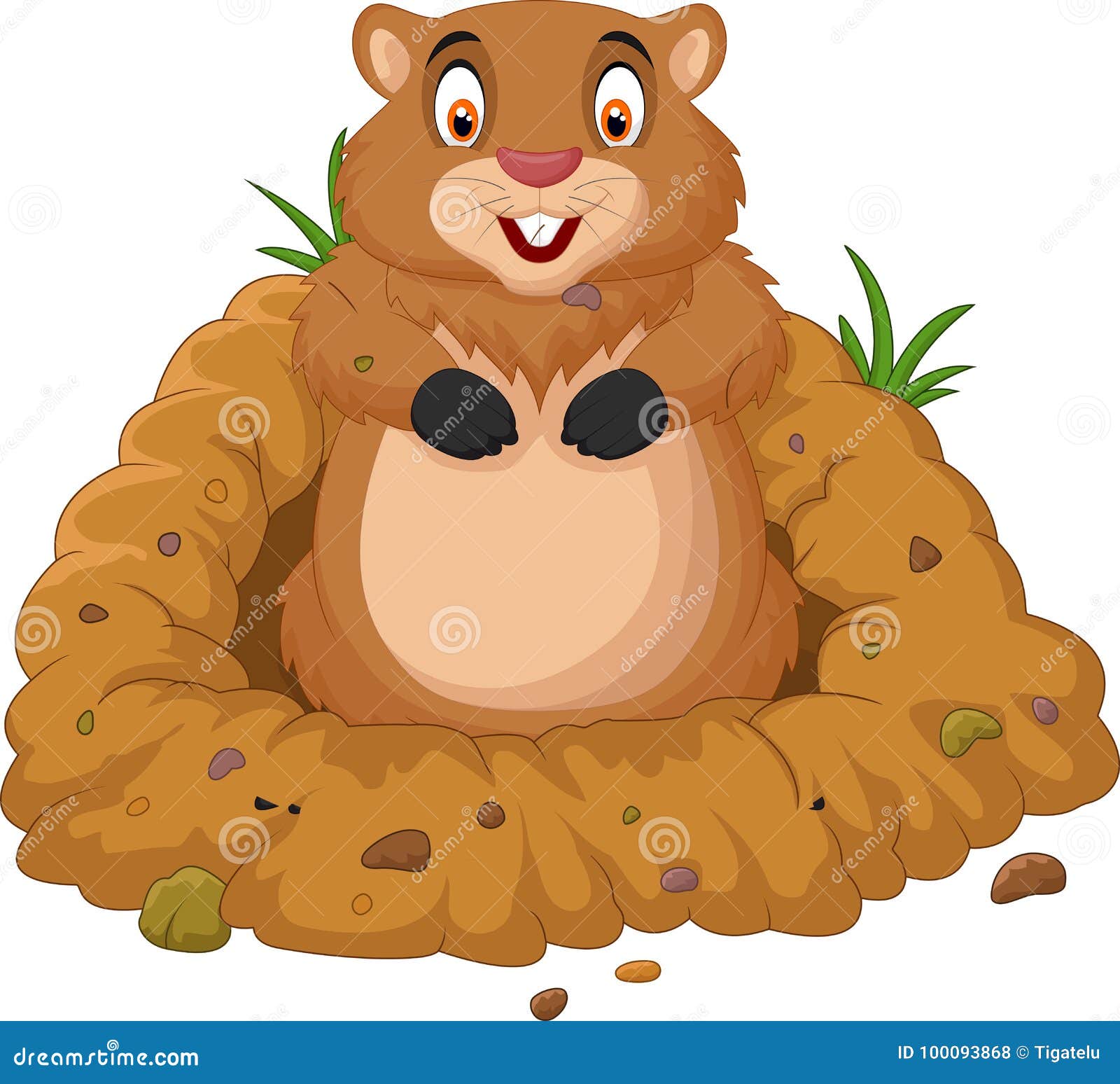 Cartoon Groundhog With Umbrella Vector Illustration | CartoonDealer.com ...