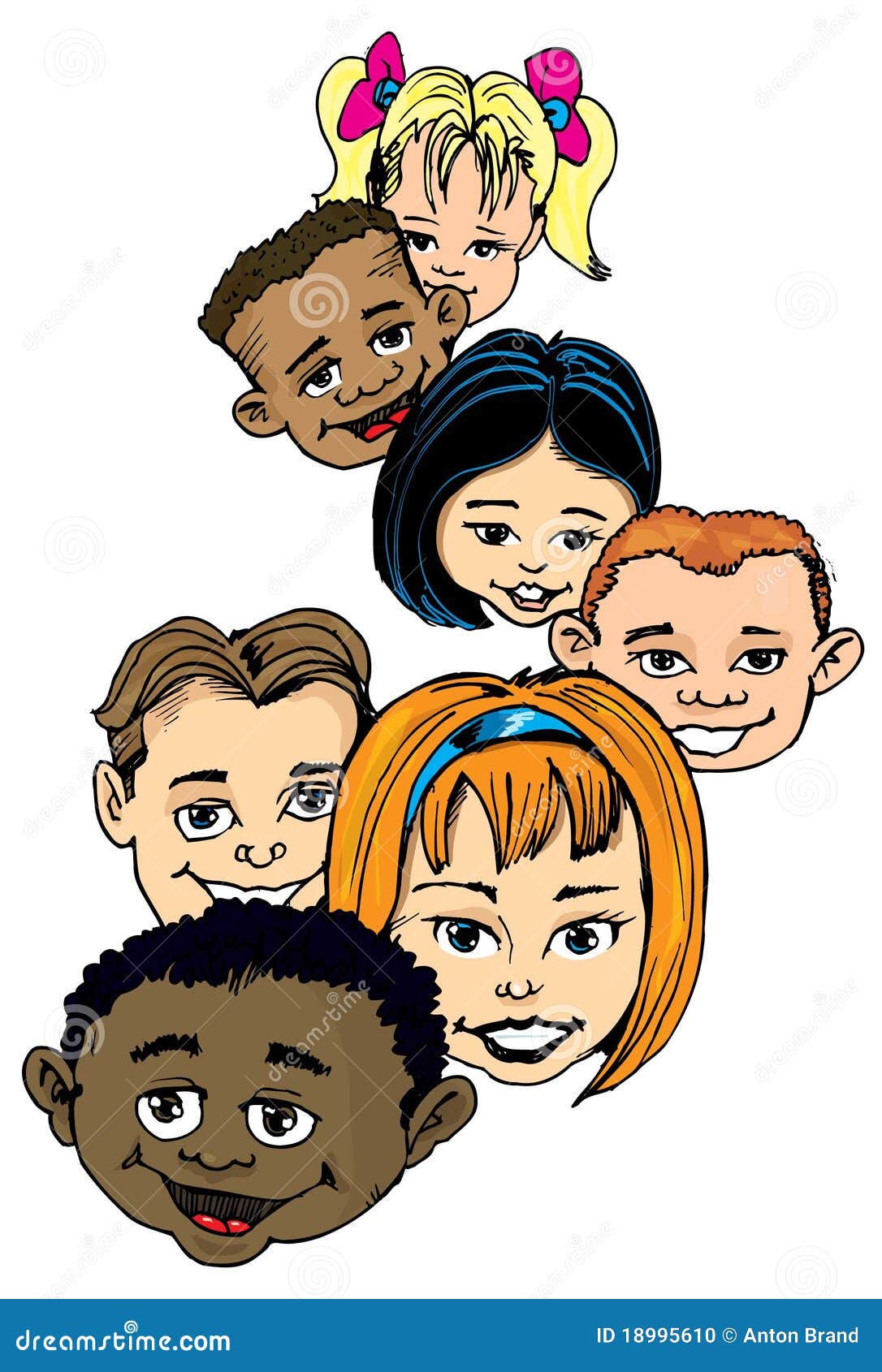 Cartoon Of Group Of Children Vector Illustration | CartoonDealer.com ...