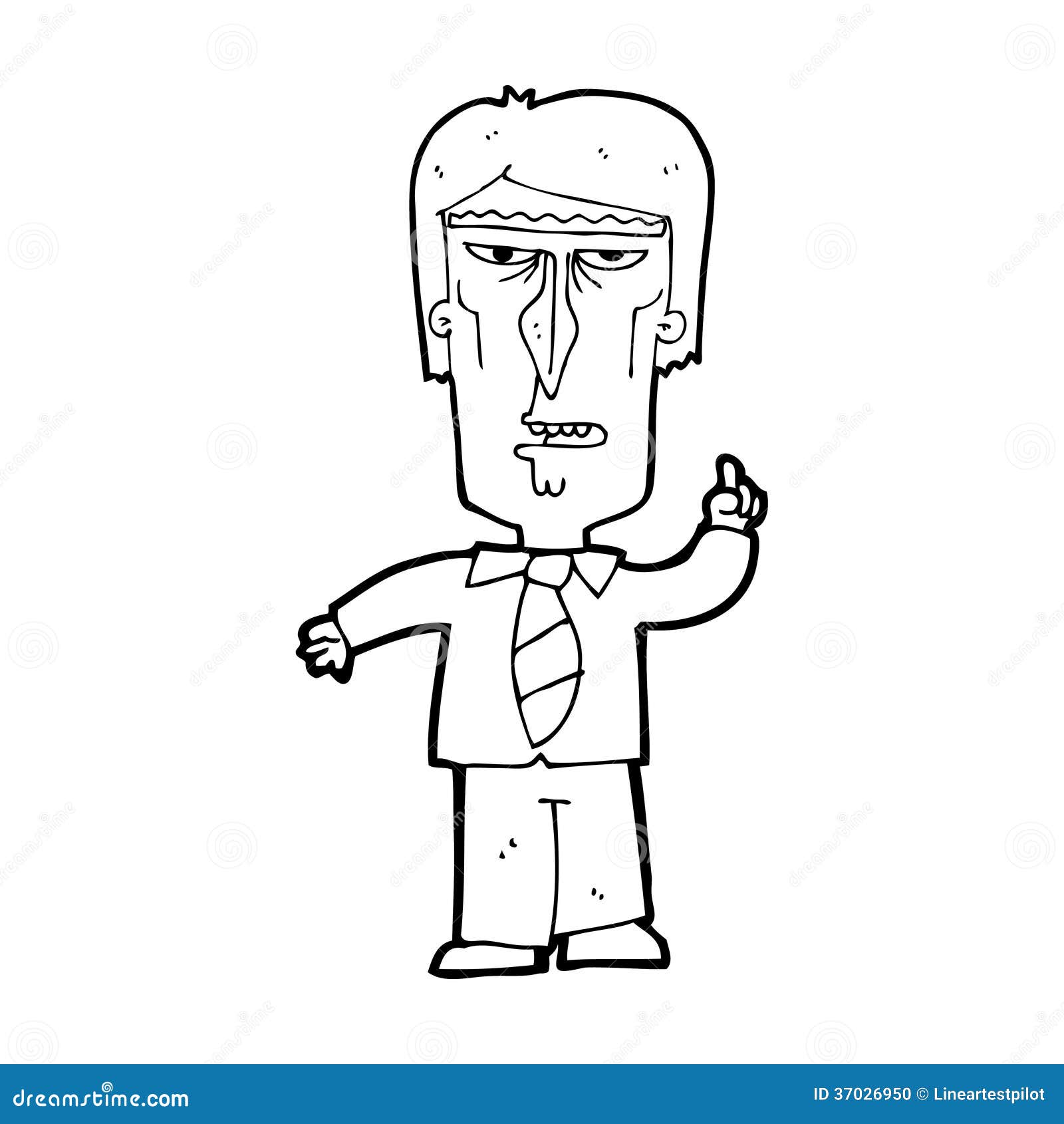 Cartoon grumpy boss stock illustration. Illustration of reprimanding ...