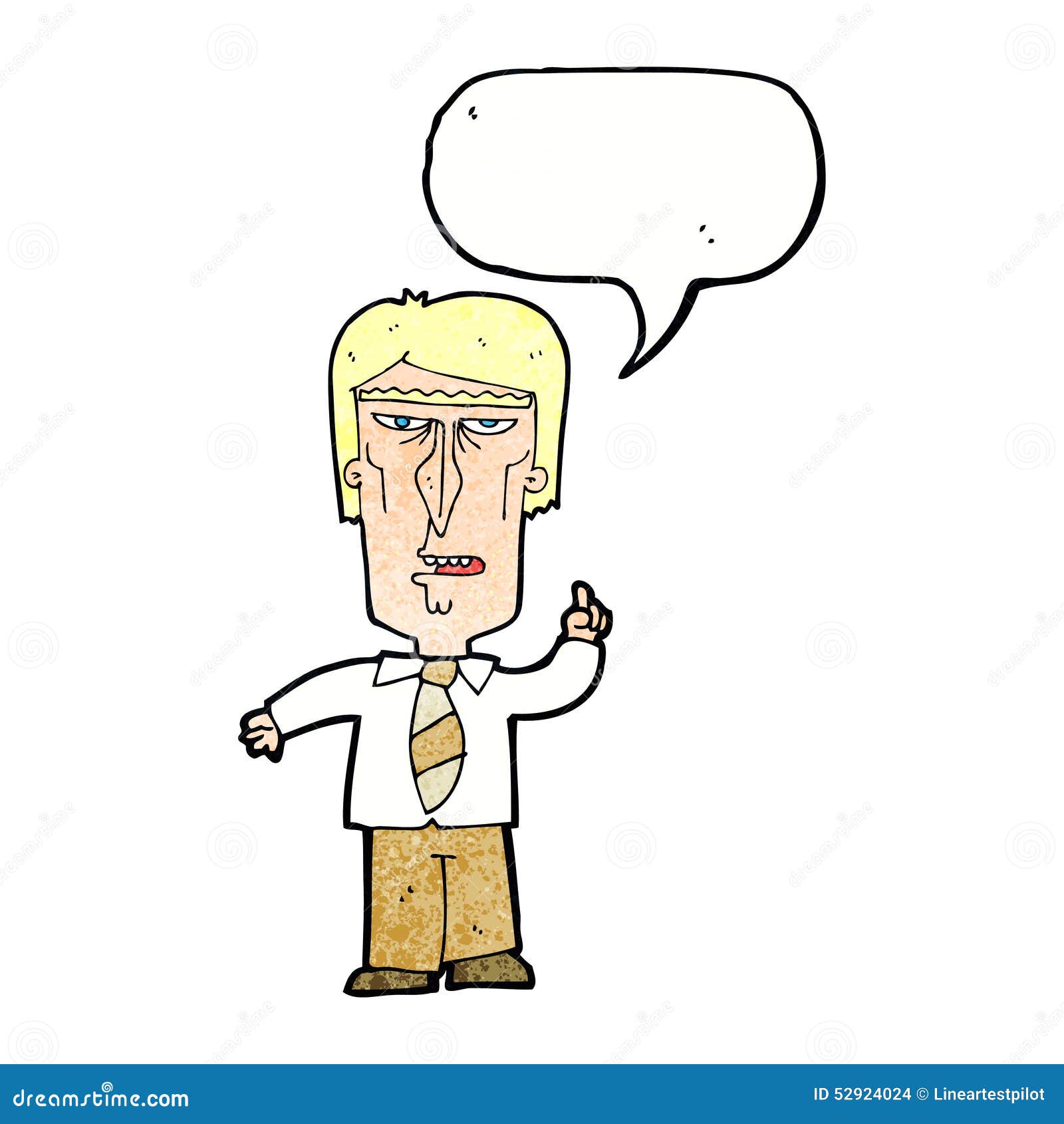 Cartoon Grumpy Boss with Speech Bubble Stock Illustration ...