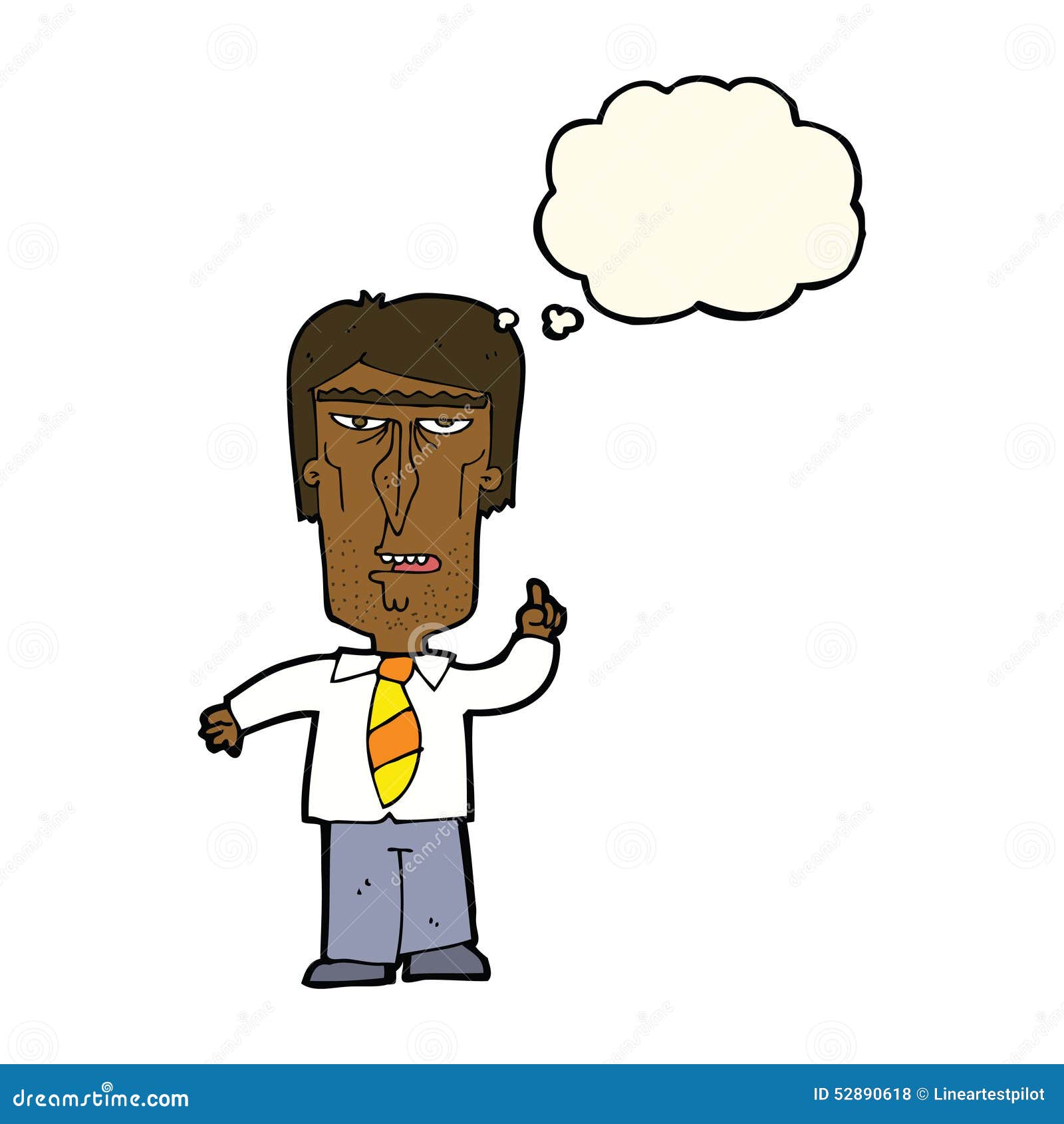 Cartoon Grumpy Boss with Thought Bubble Stock Illustration ...