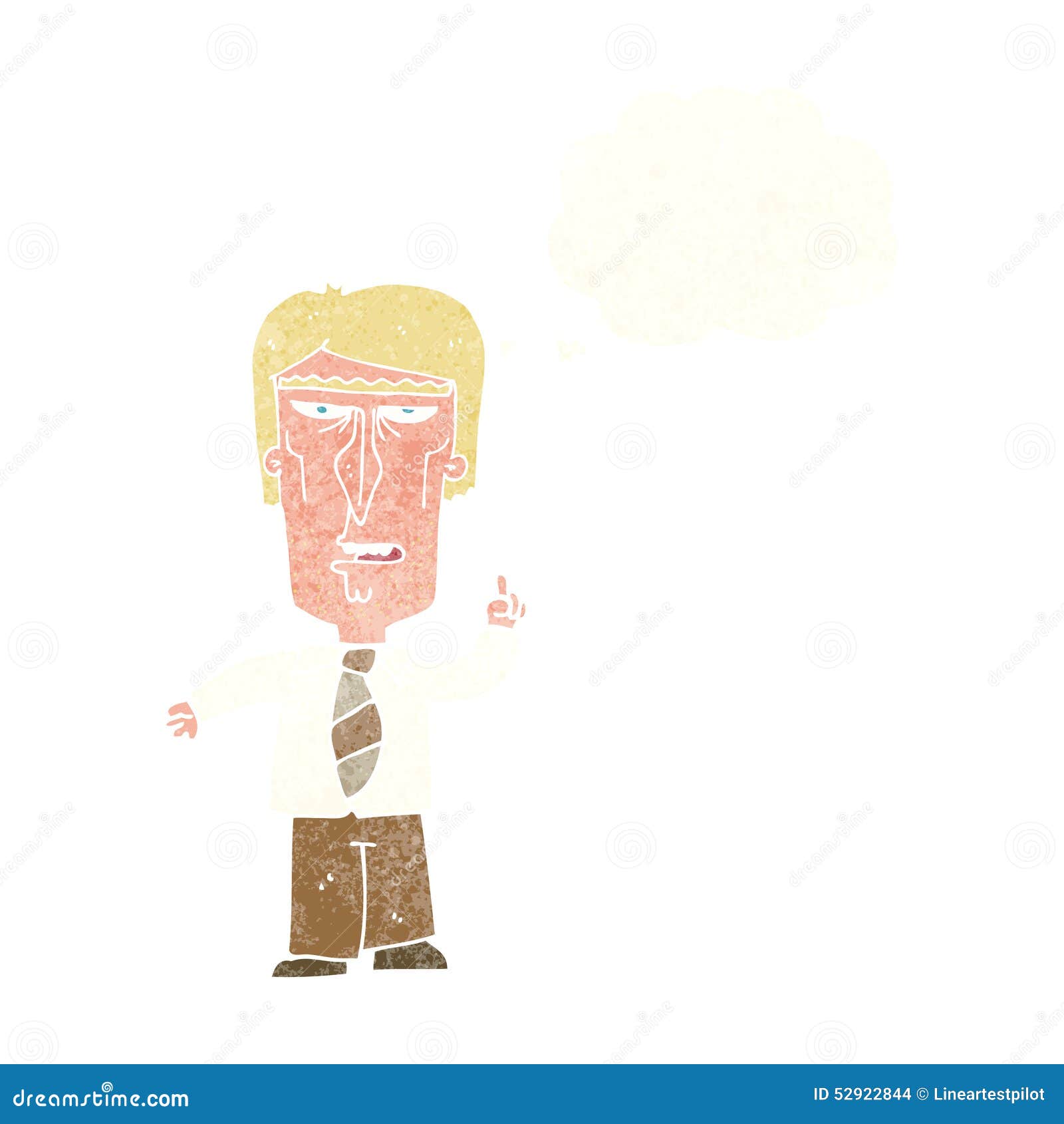 Cartoon Grumpy Boss with Thought Bubble Stock Illustration ...