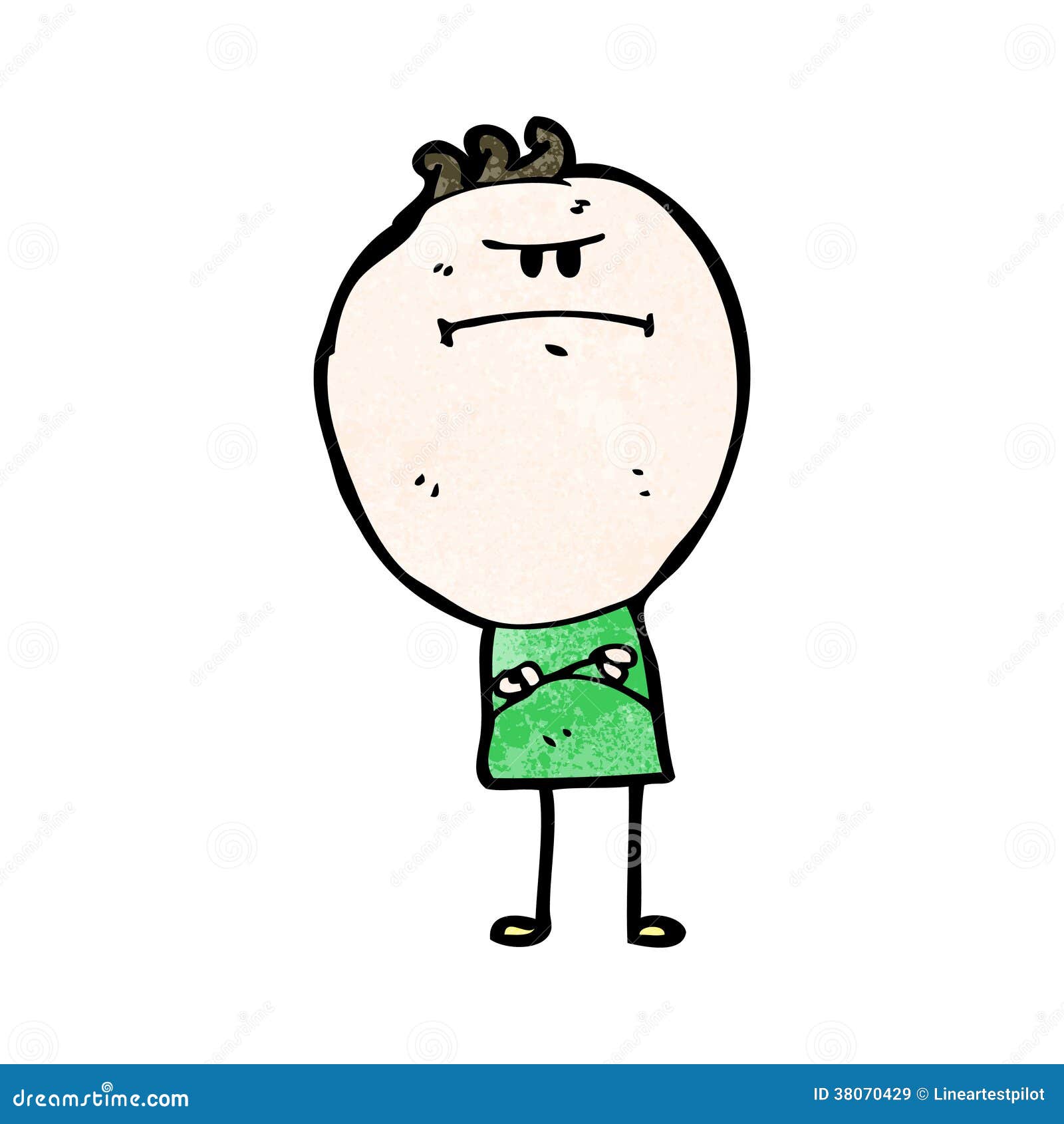 Cartoon grumpy doodle man stock vector. Illustration of crossed - 38070429