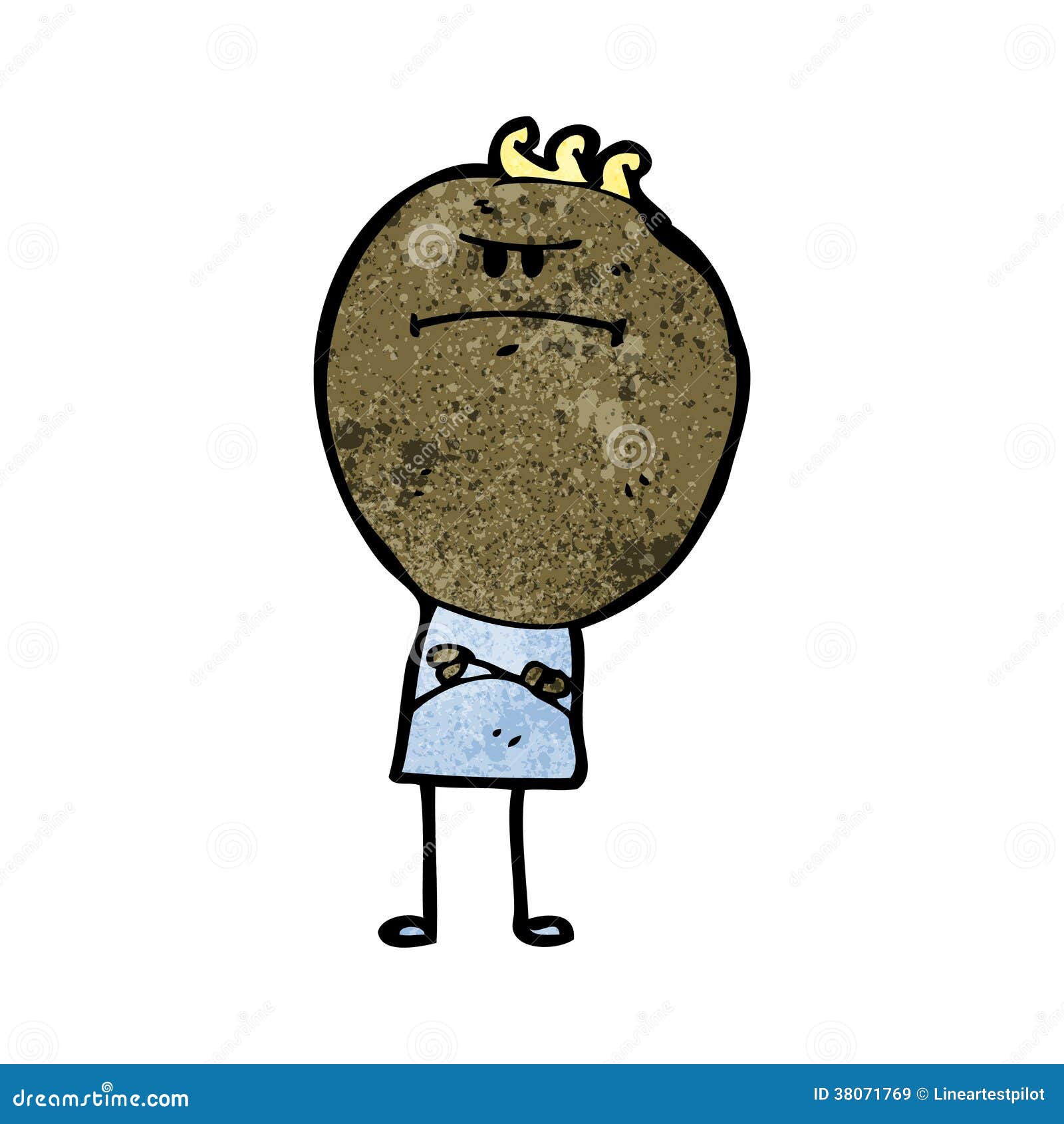 Cartoon grumpy doodle man stock vector. Illustration of stick - 38071769