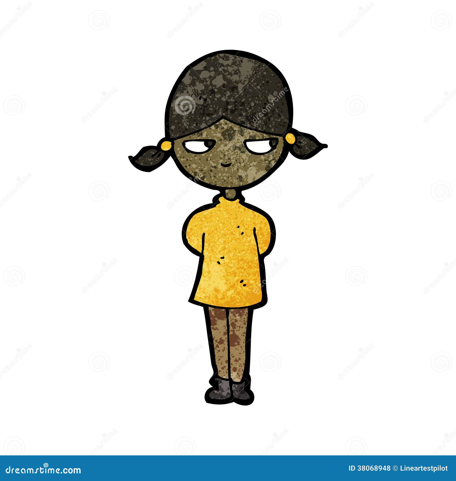 Cartoon grumpy girl stock vector. Illustration of doodle - 38068948