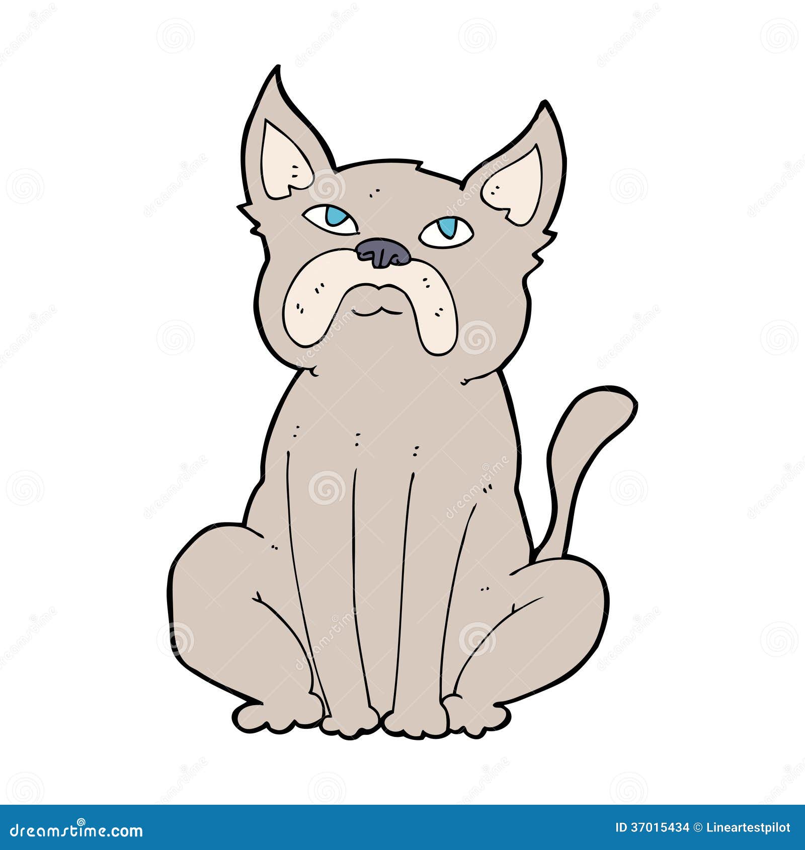 Cartoon grumpy little dog stock vector. Illustration of grumpy - 37015434