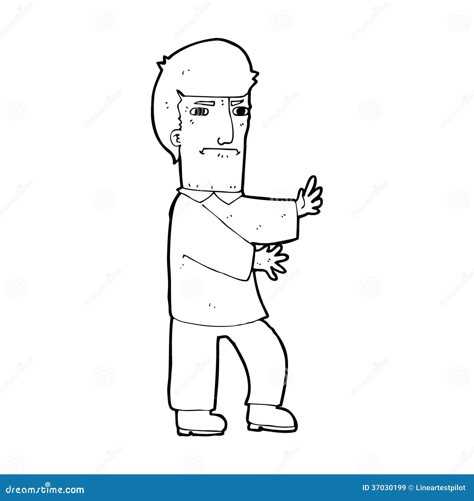Cartoon grumpy man stock illustration. Illustration of annoyed - 37030199