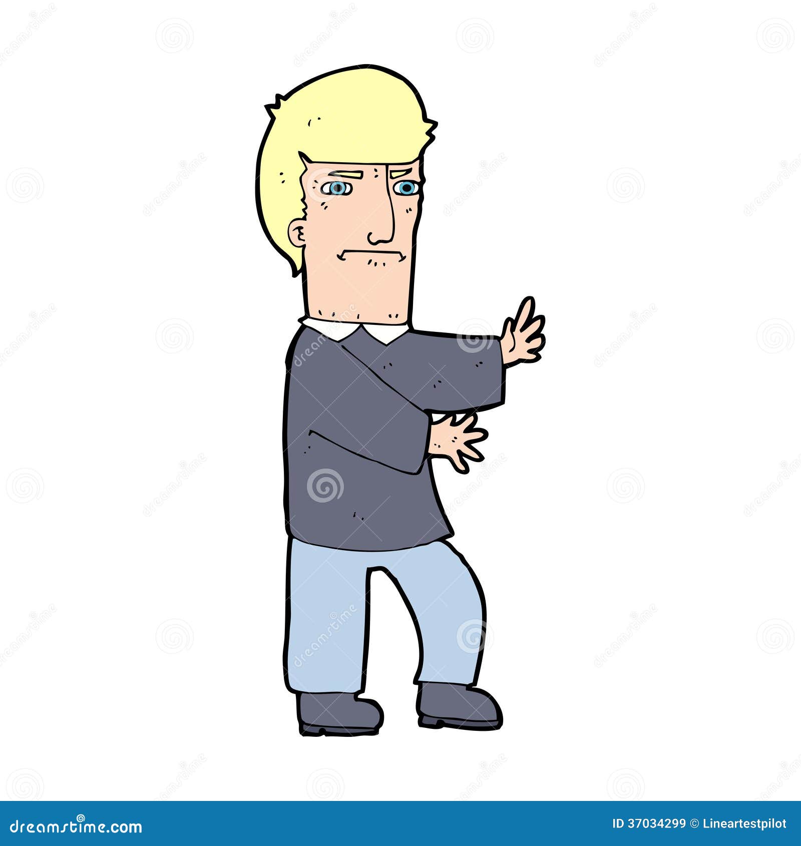 Cartoon grumpy man stock vector. Illustration of angry - 37034299