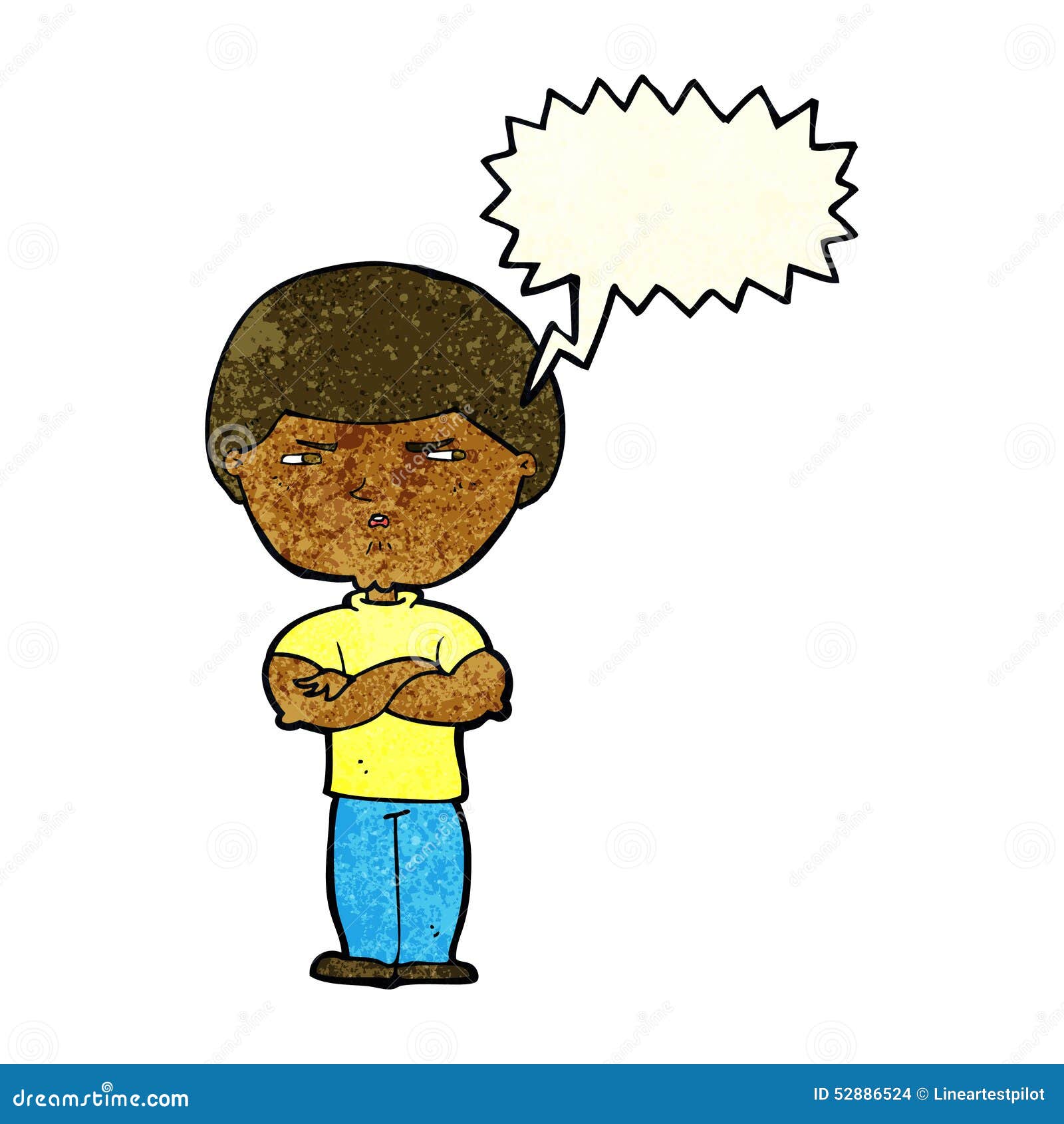 Cartoon Grumpy Man with Speech Bubble Stock Illustration - Illustration ...