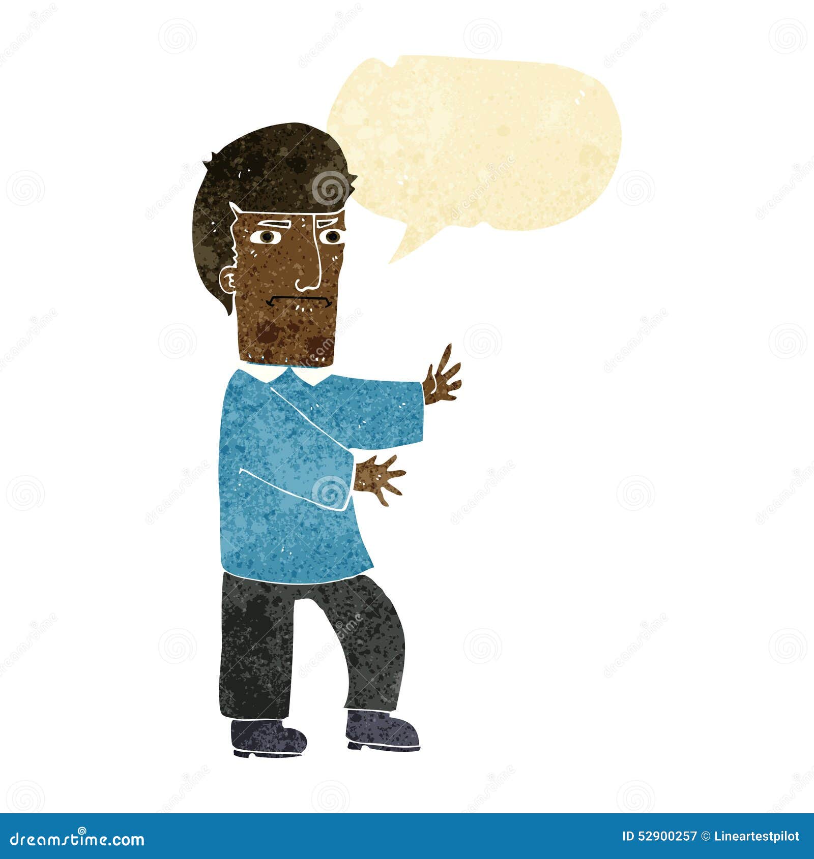 Cartoon Grumpy Man with Speech Bubble Stock Illustration - Illustration ...