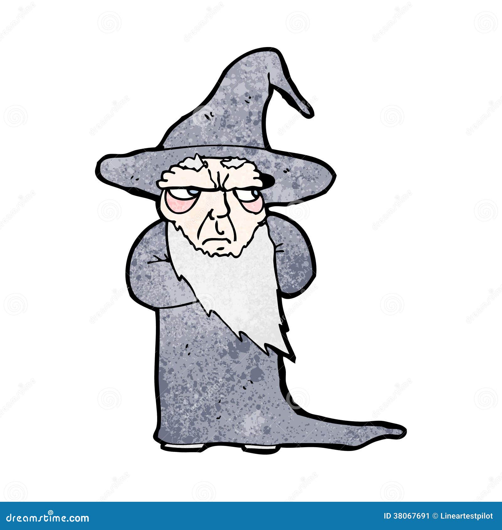 Cartoon grumpy old wizard stock vector. Illustration of character ...