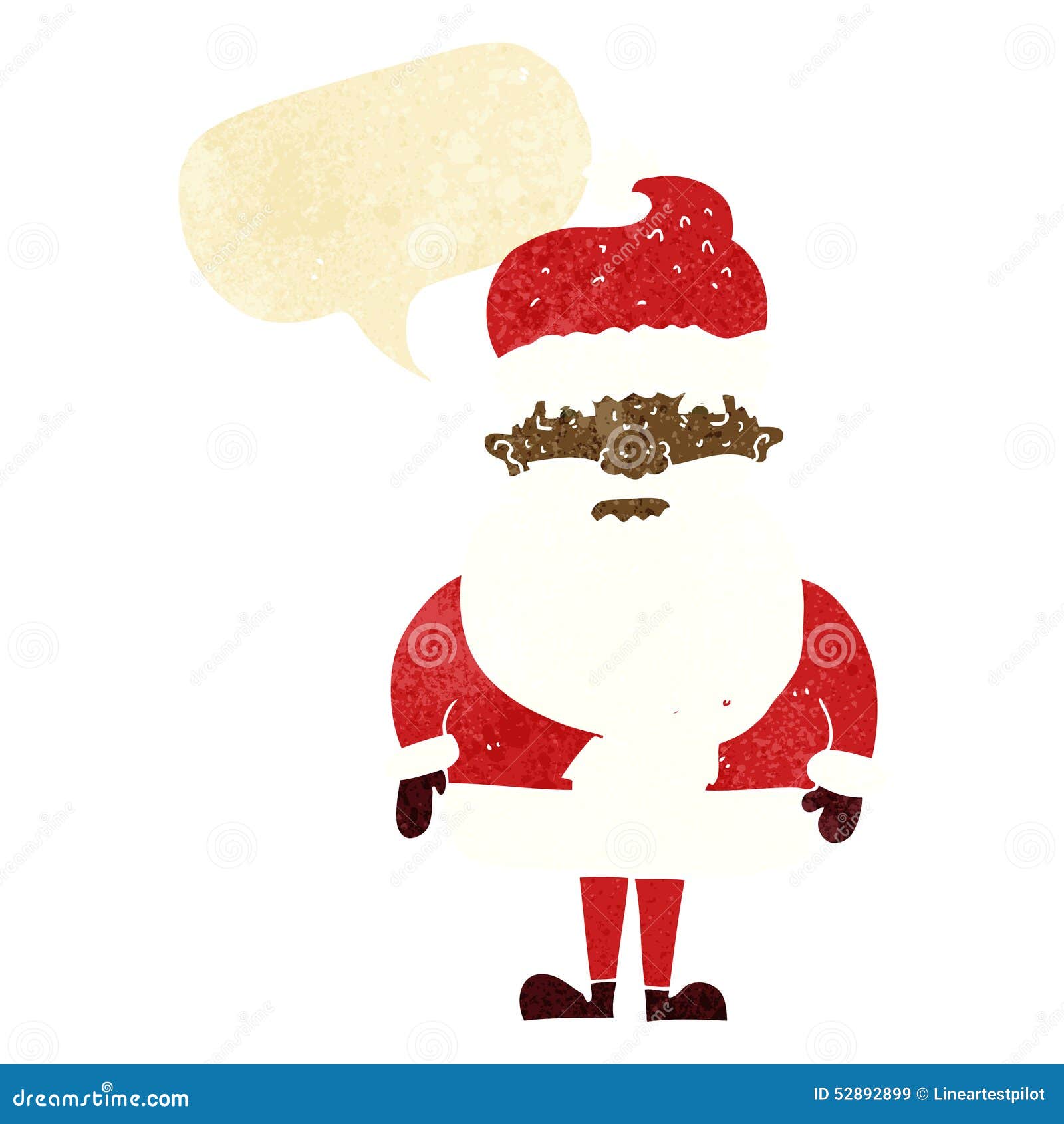 Cartoon Grumpy Santa Claus with Speech Bubble Stock Illustration ...