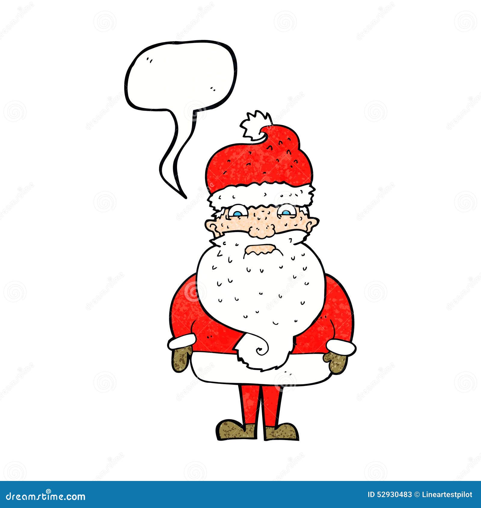 Cartoon Grumpy Santa Claus with Speech Bubble Stock Illustration ...