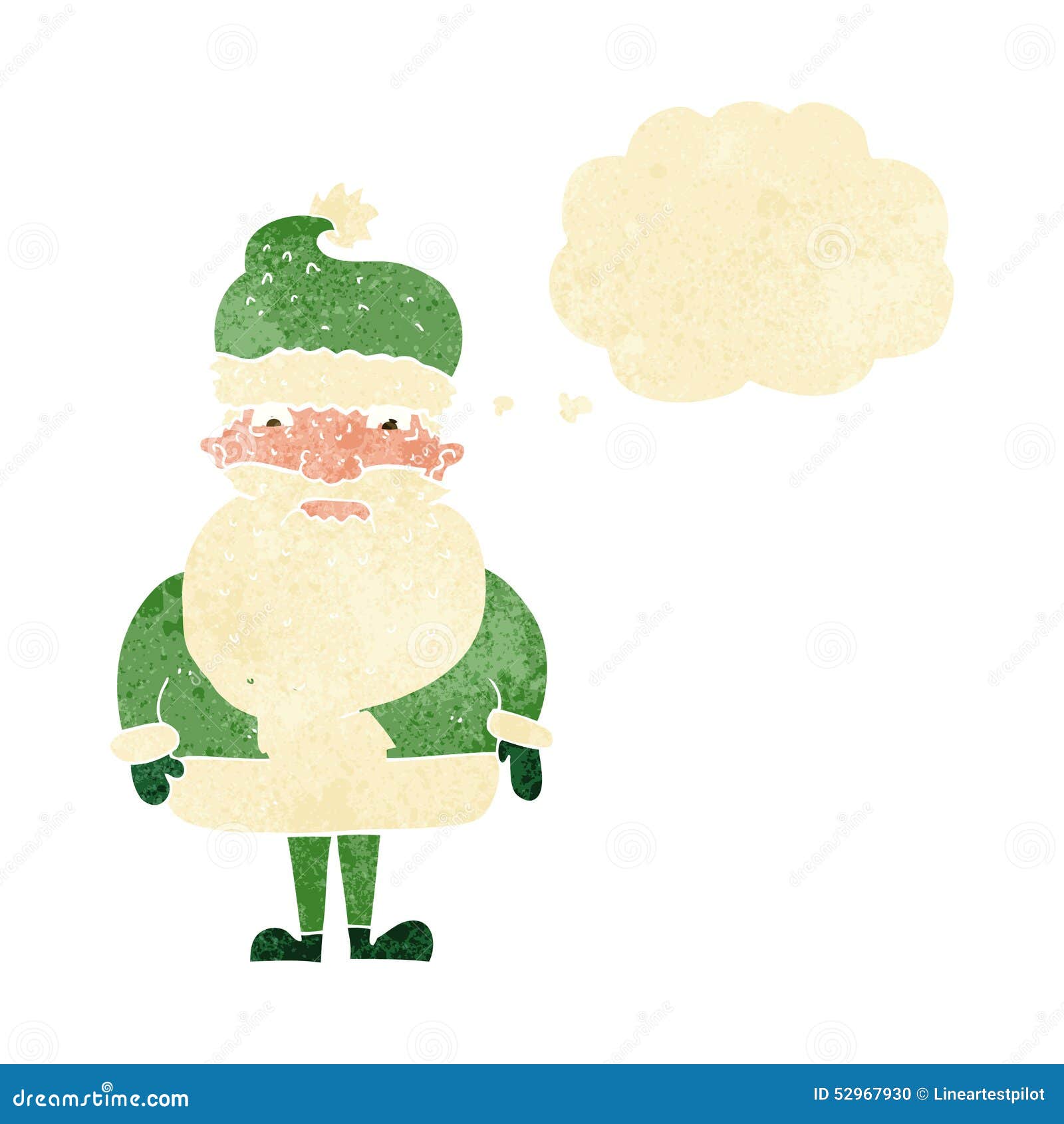 Cartoon Grumpy Santa Claus with Thought Bubble Stock Illustration ...