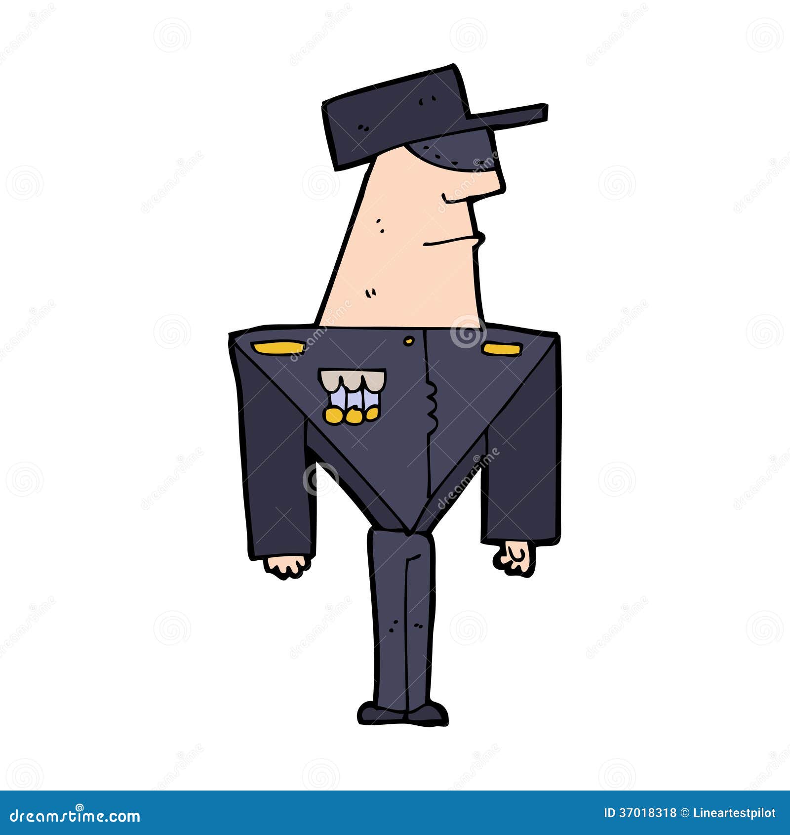 Cartoon guard stock vector. Illustration of retro, cheerful - 37018318