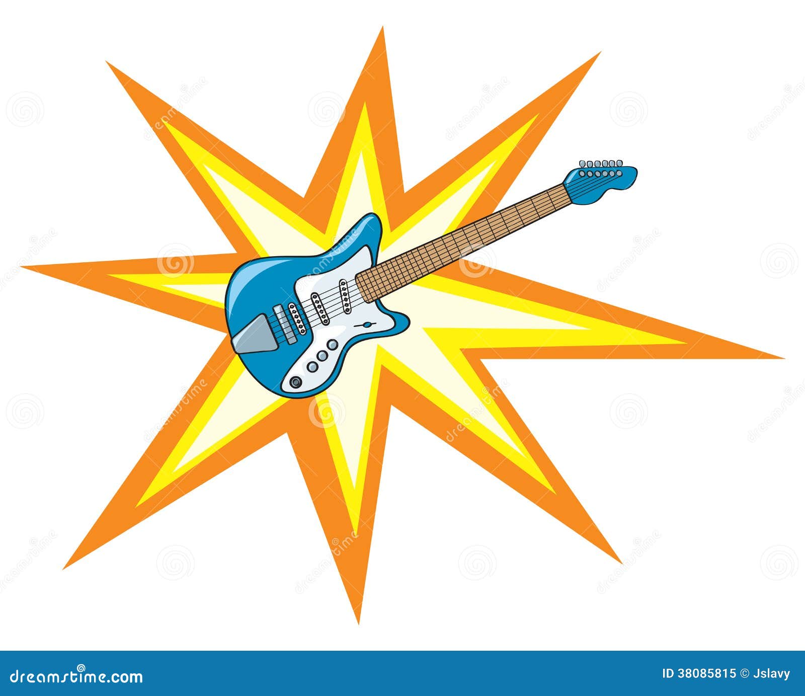 Cartoon Guitar Blast stock vector. Illustration of electric - 38085815