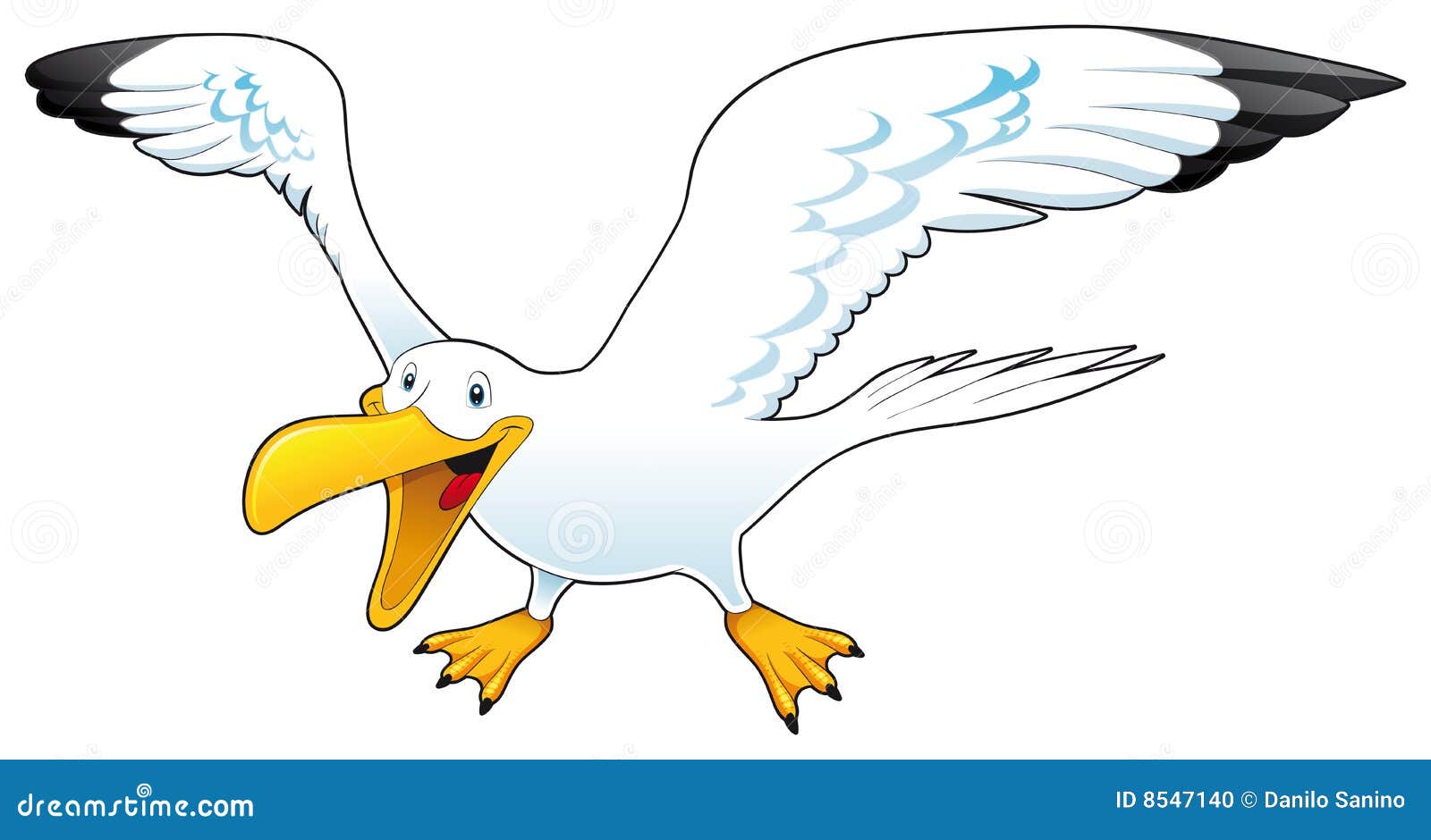 Cartoon gull stock vector. Illustration of cartoon, water - 8547140